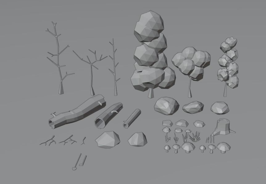 3D model Low Poly Nature Asset Pack VR / AR / low-poly | CGTrader