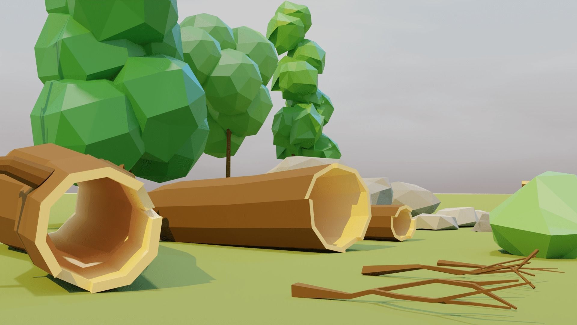 3D model Low Poly Nature Asset Pack VR / AR / low-poly | CGTrader