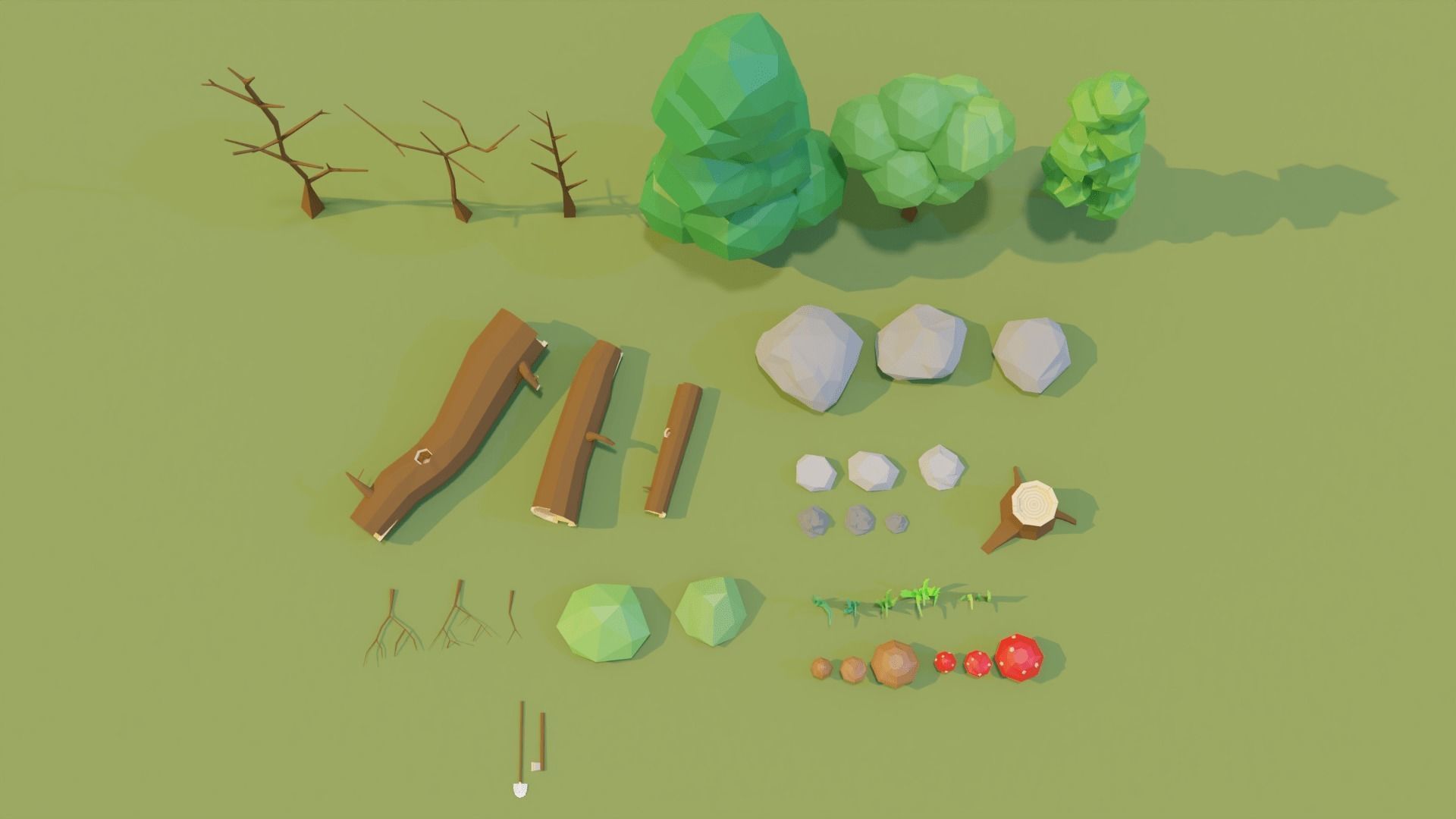 3D model Low Poly Nature Asset Pack VR / AR / low-poly | CGTrader