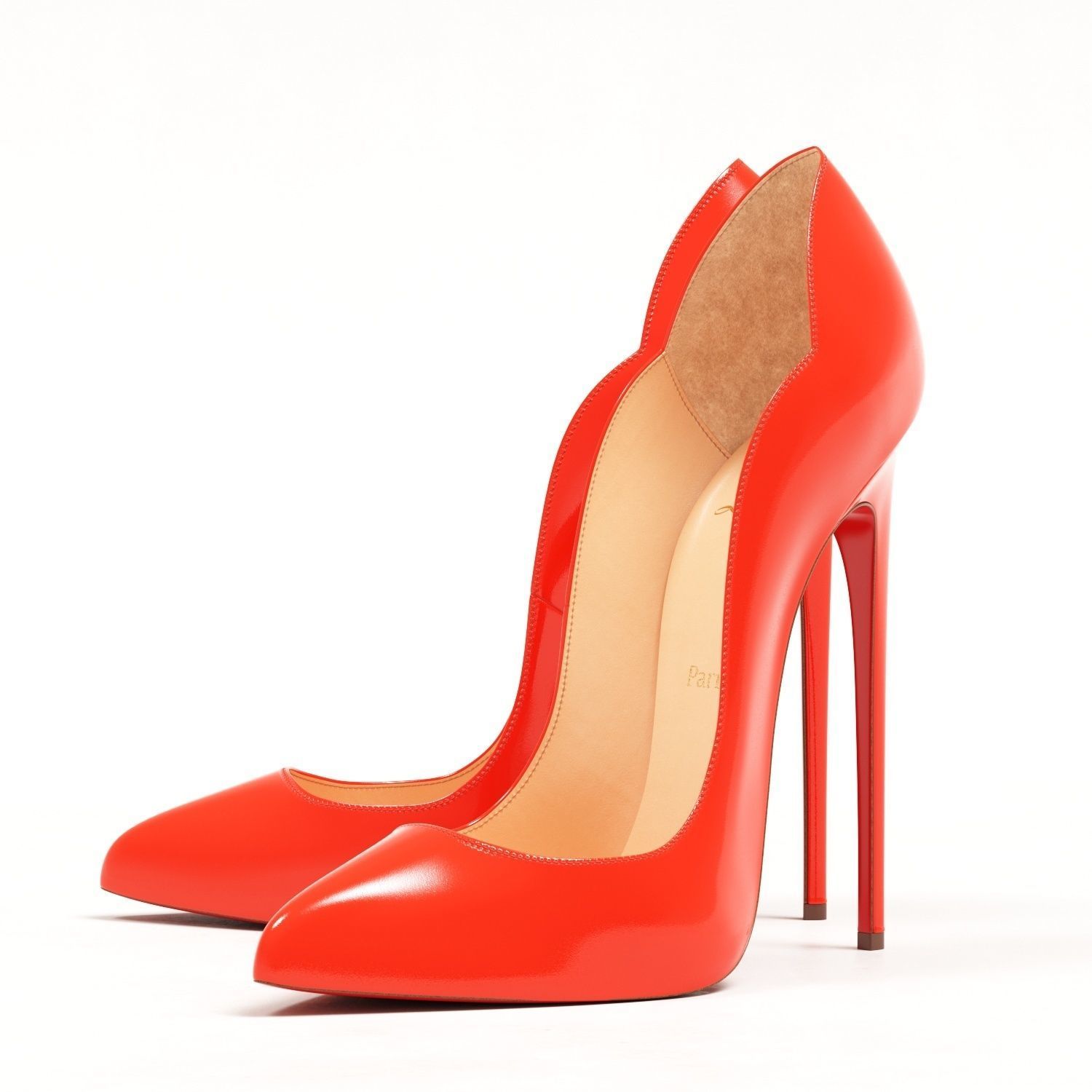 3D model Christian Louboutin Hot Chick 130mm High Heels VR / AR / low ...