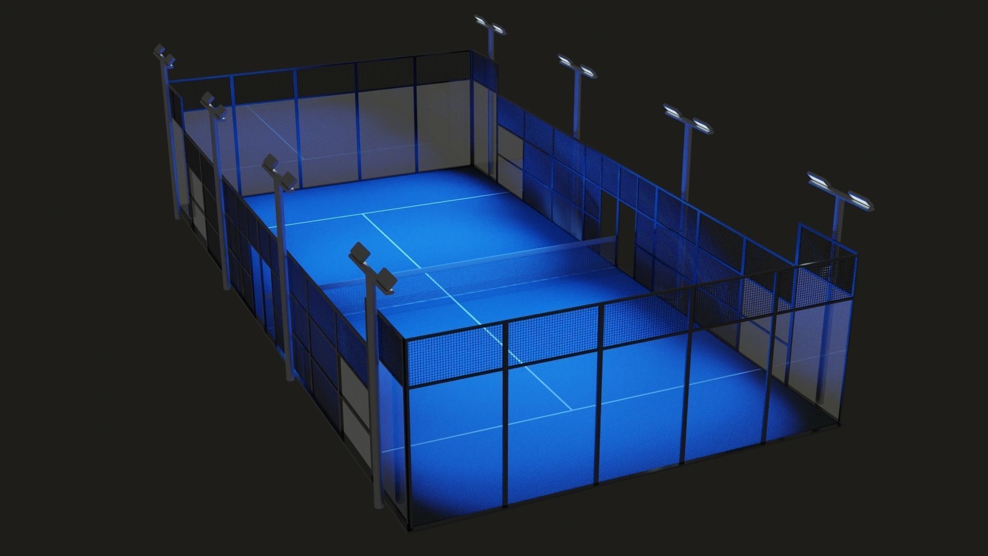 Padel court free 3D model | CGTrader