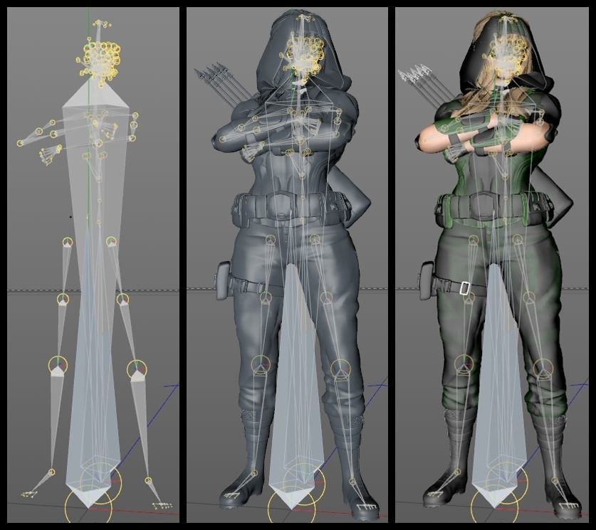 Contemporary Modern Lady Robin Hood 3D model animated rigged | CGTrader