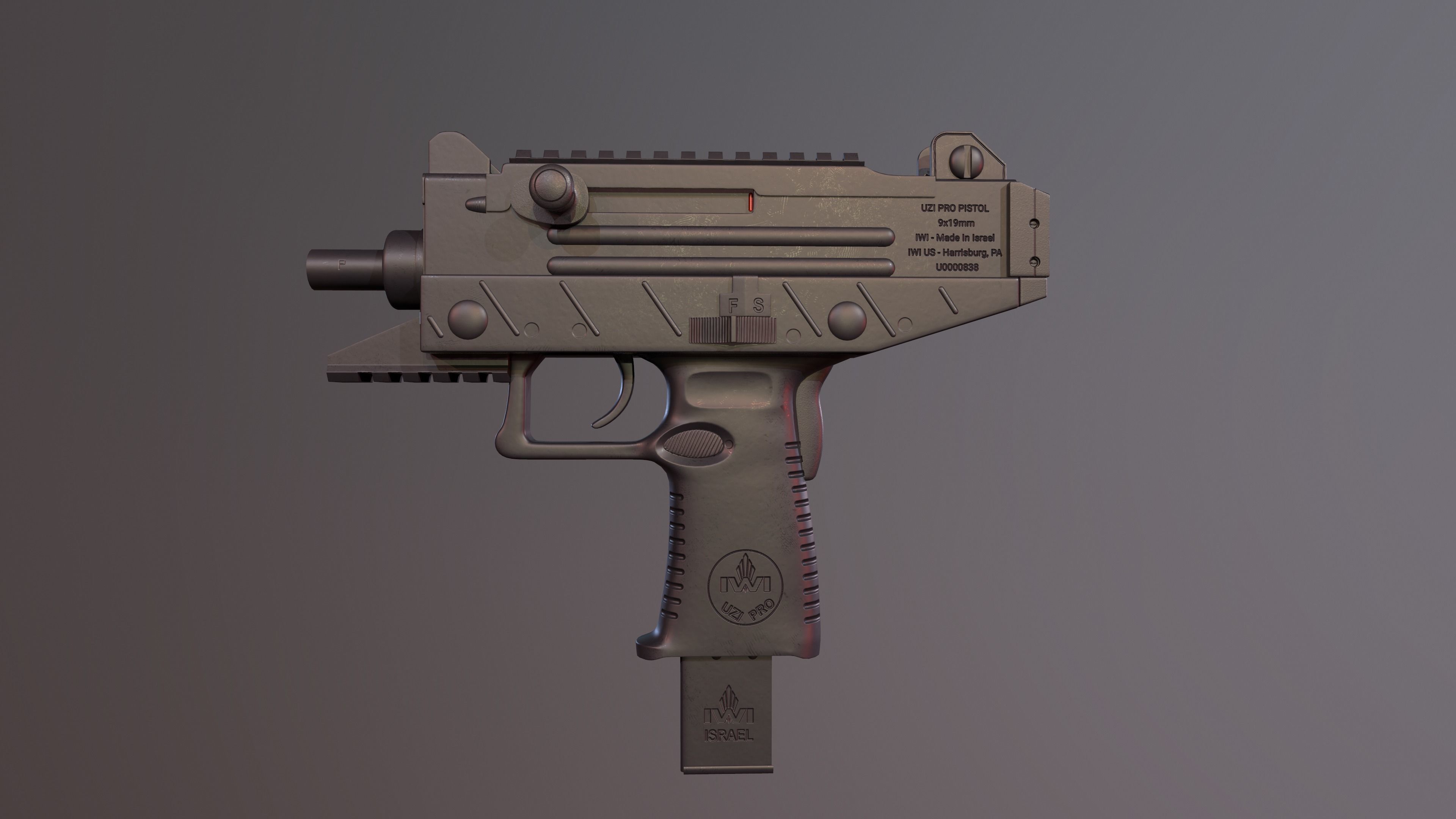 IWI UZI PRO Pistol 3D model | CGTrader