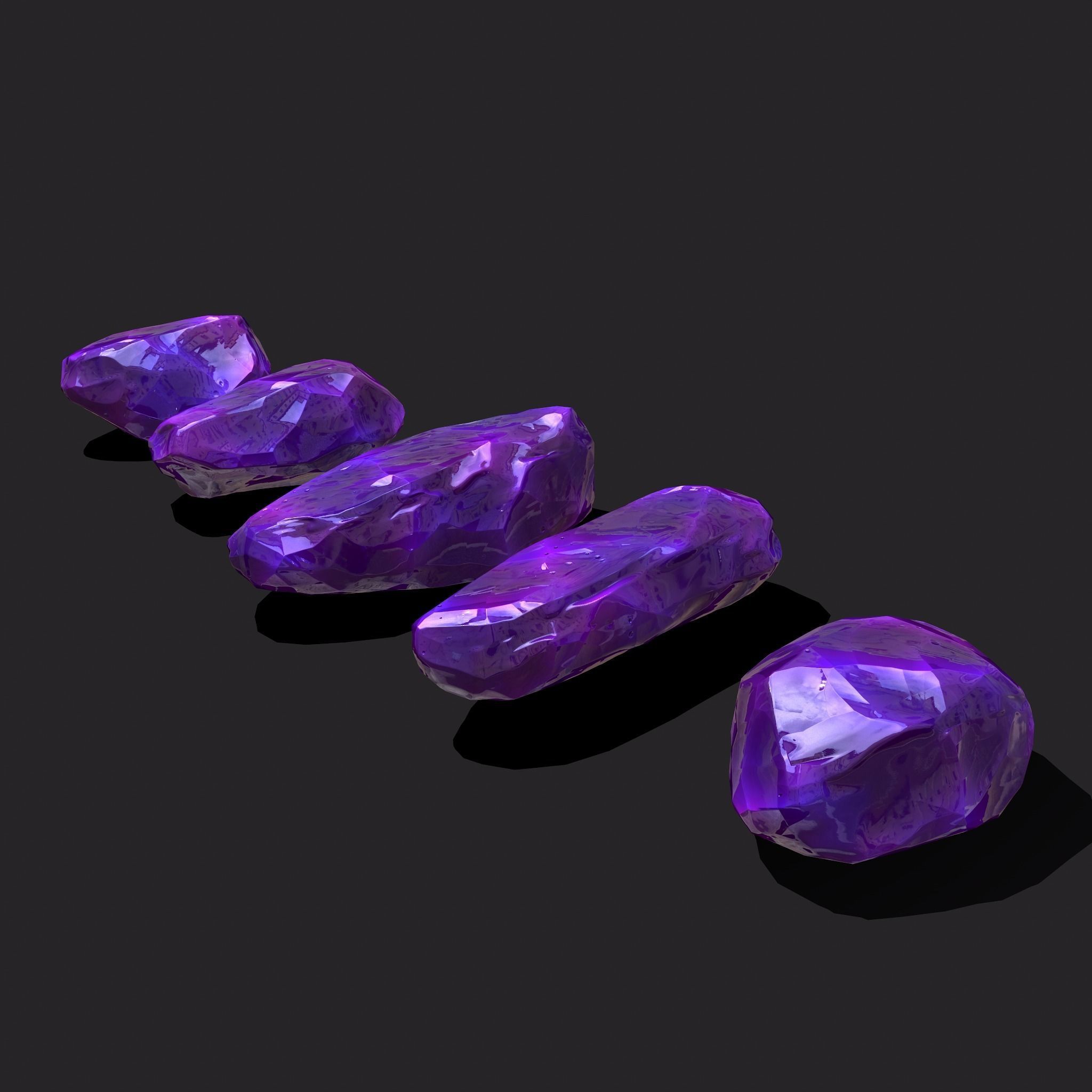 3D model Medieval Style Purple Jewels VR / AR / low-poly | CGTrader