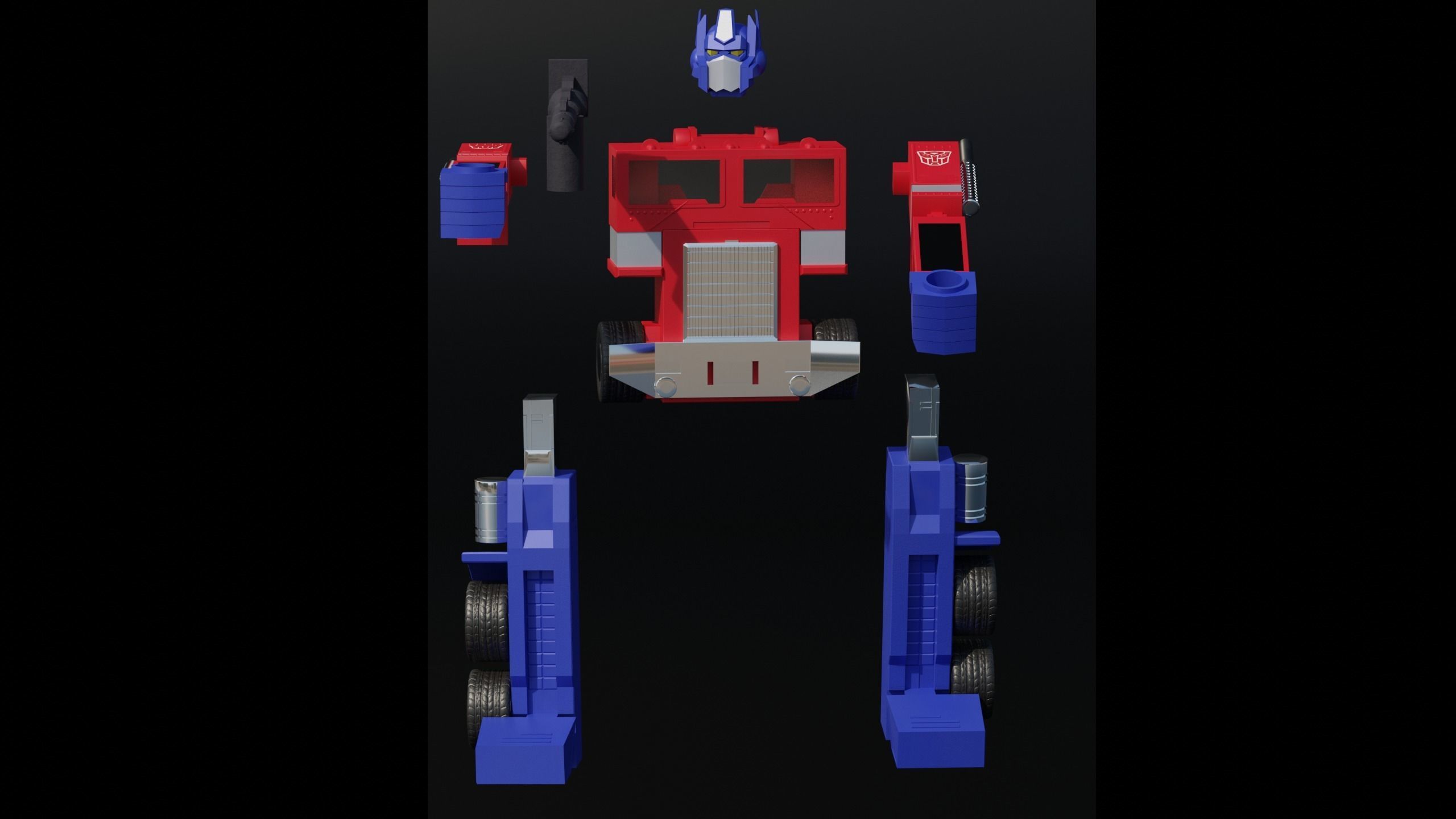90s Optimus Prime Model 3D model rigged | CGTrader