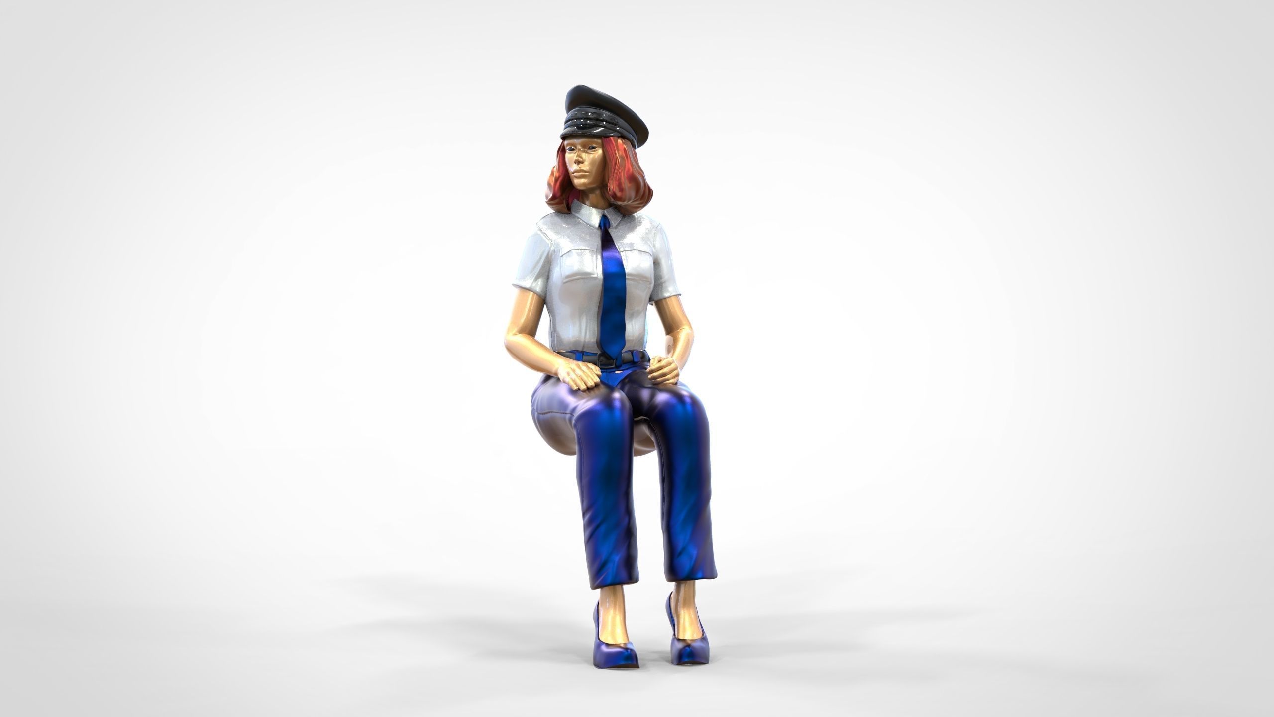 N5 Sitting Woman Helper Pilot 3D model 3D printable | CGTrader