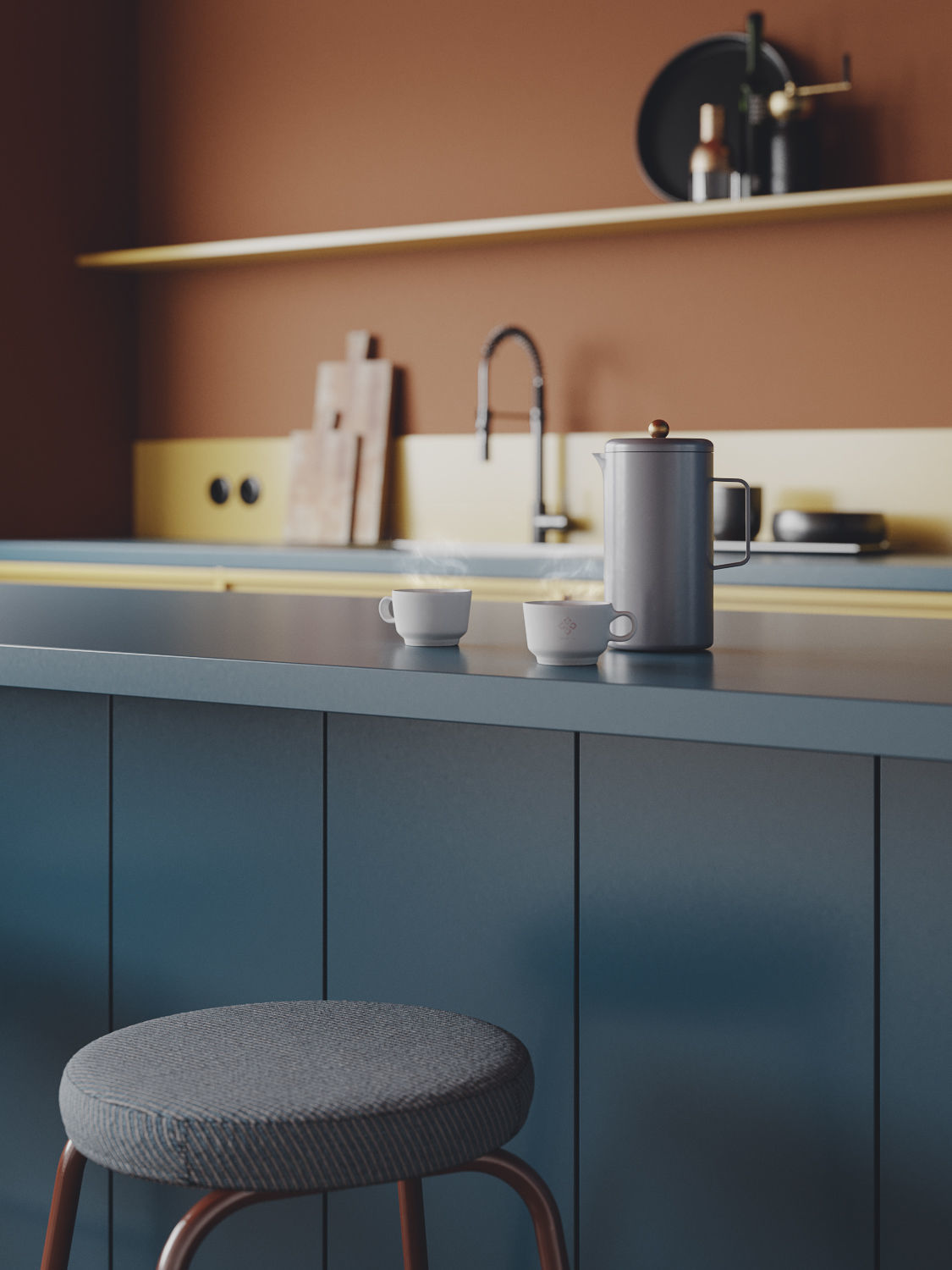 Colourful Nordic Kitchen for Cinema 4D and Corona Renderer 3D model ...