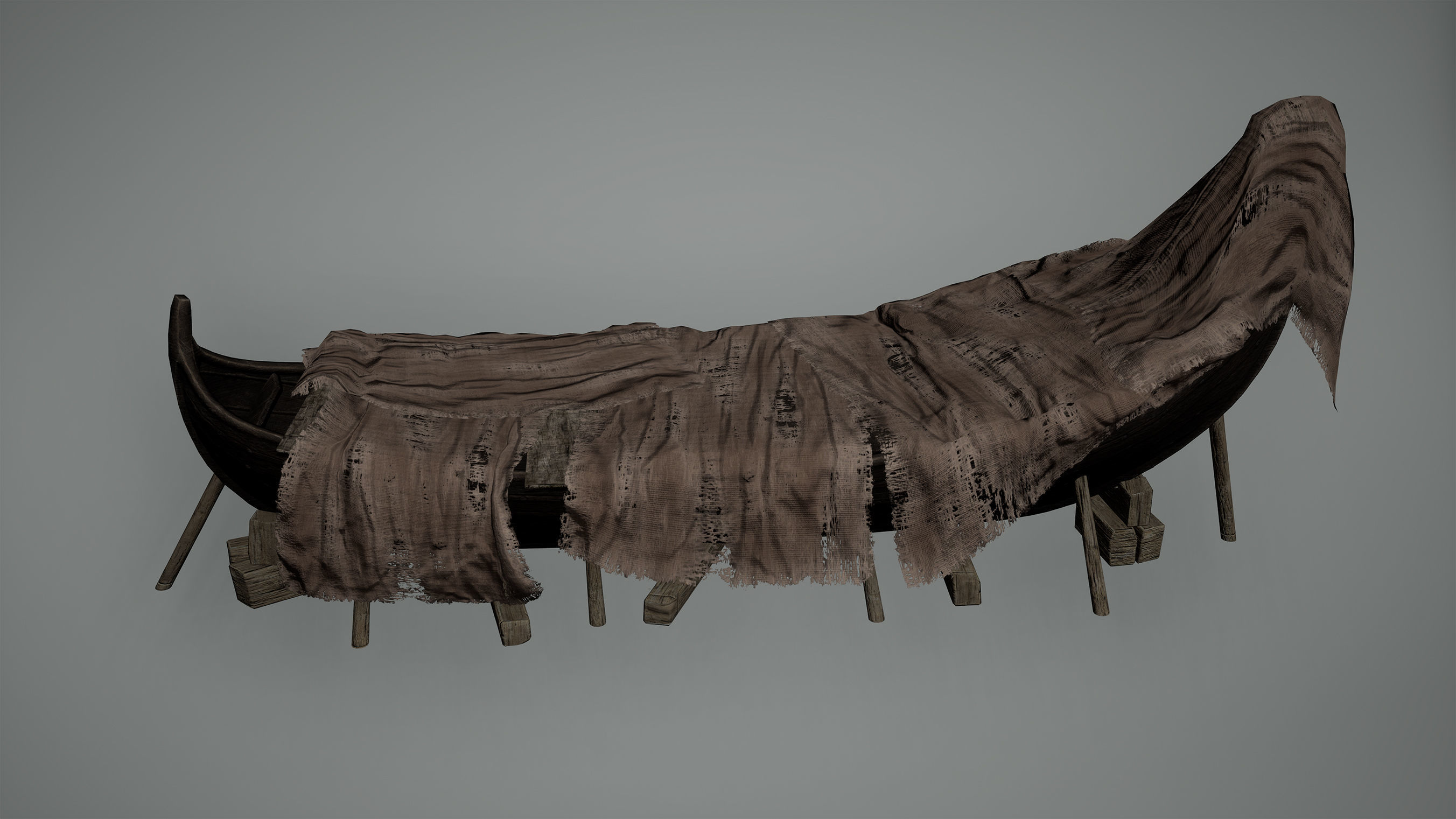 3D model Viking Wooden Bot Low Poly Game Ready VR / AR / low-poly ...