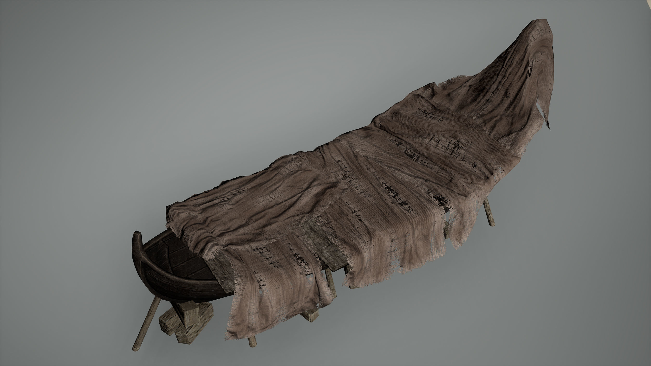 3D model Viking Wooden Bot Low Poly Game Ready VR / AR / low-poly ...