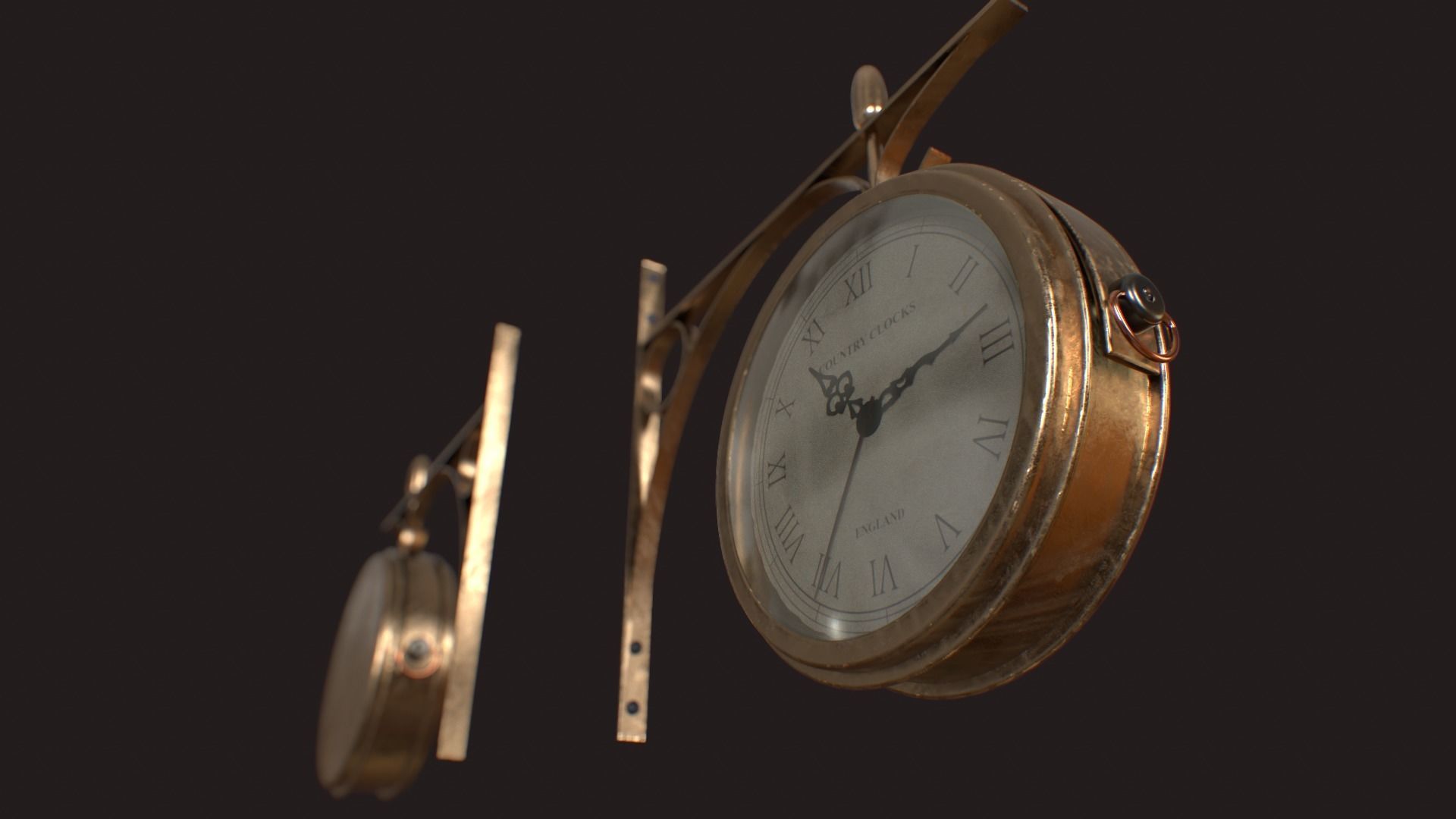 3D model Antique Railway Station Clock VR / AR / low-poly | CGTrader