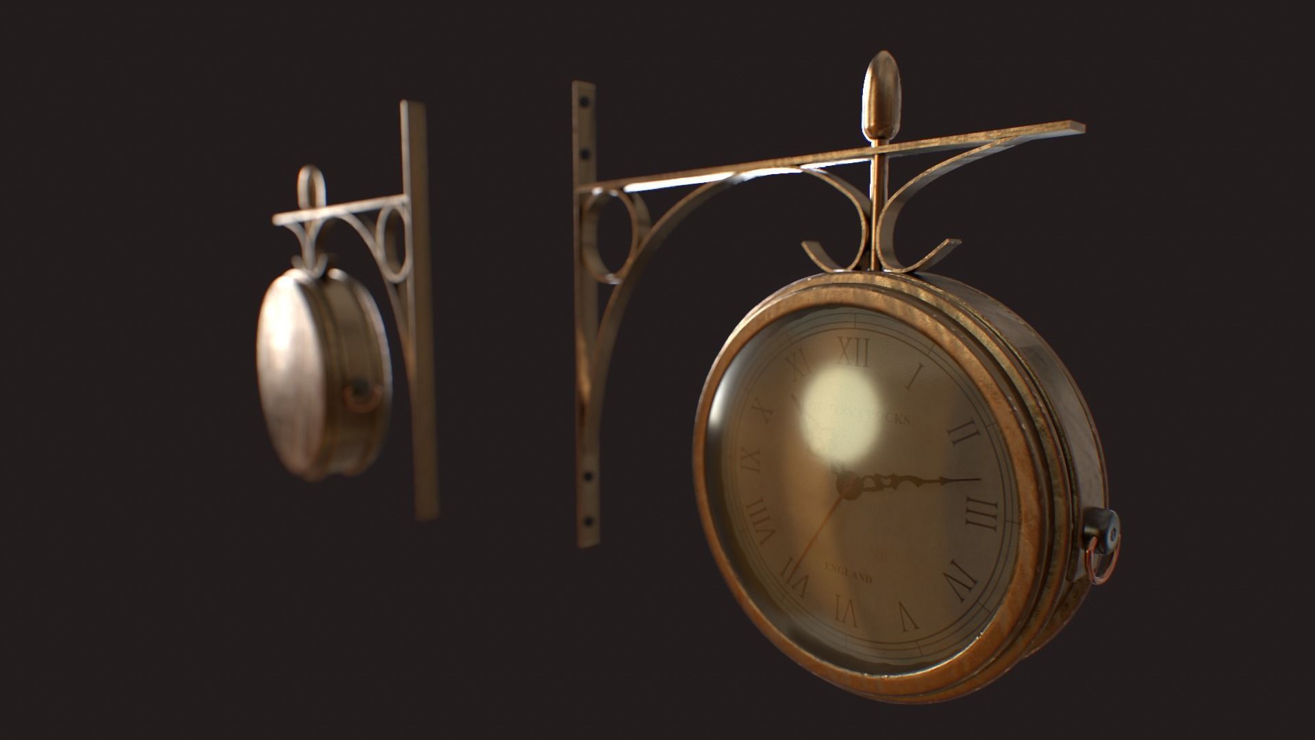 3D model Antique Railway Station Clock VR / AR / low-poly | CGTrader