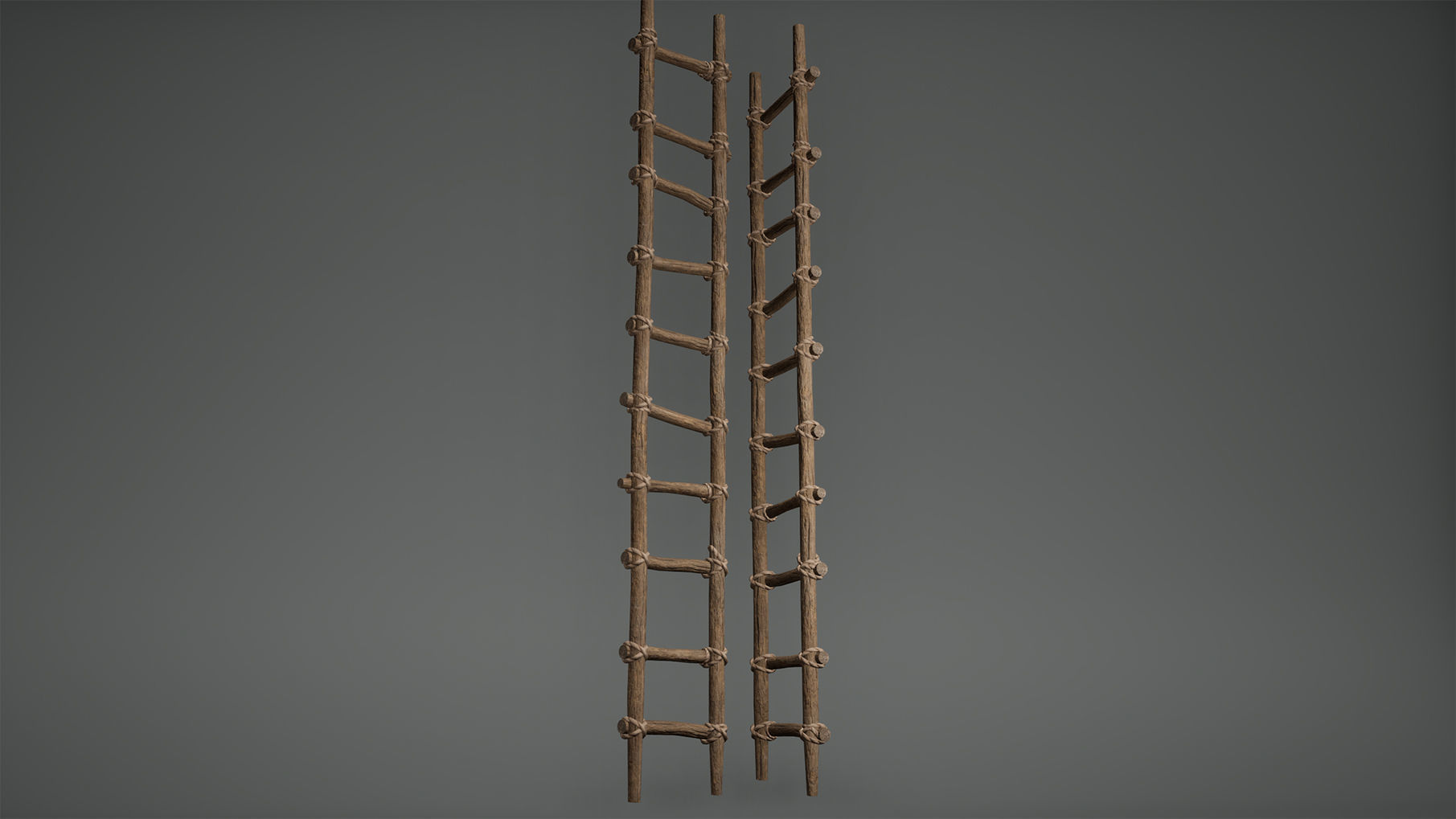 3D model Viking Ladder Stair Low Poly Game Ready VR / AR / low-poly ...