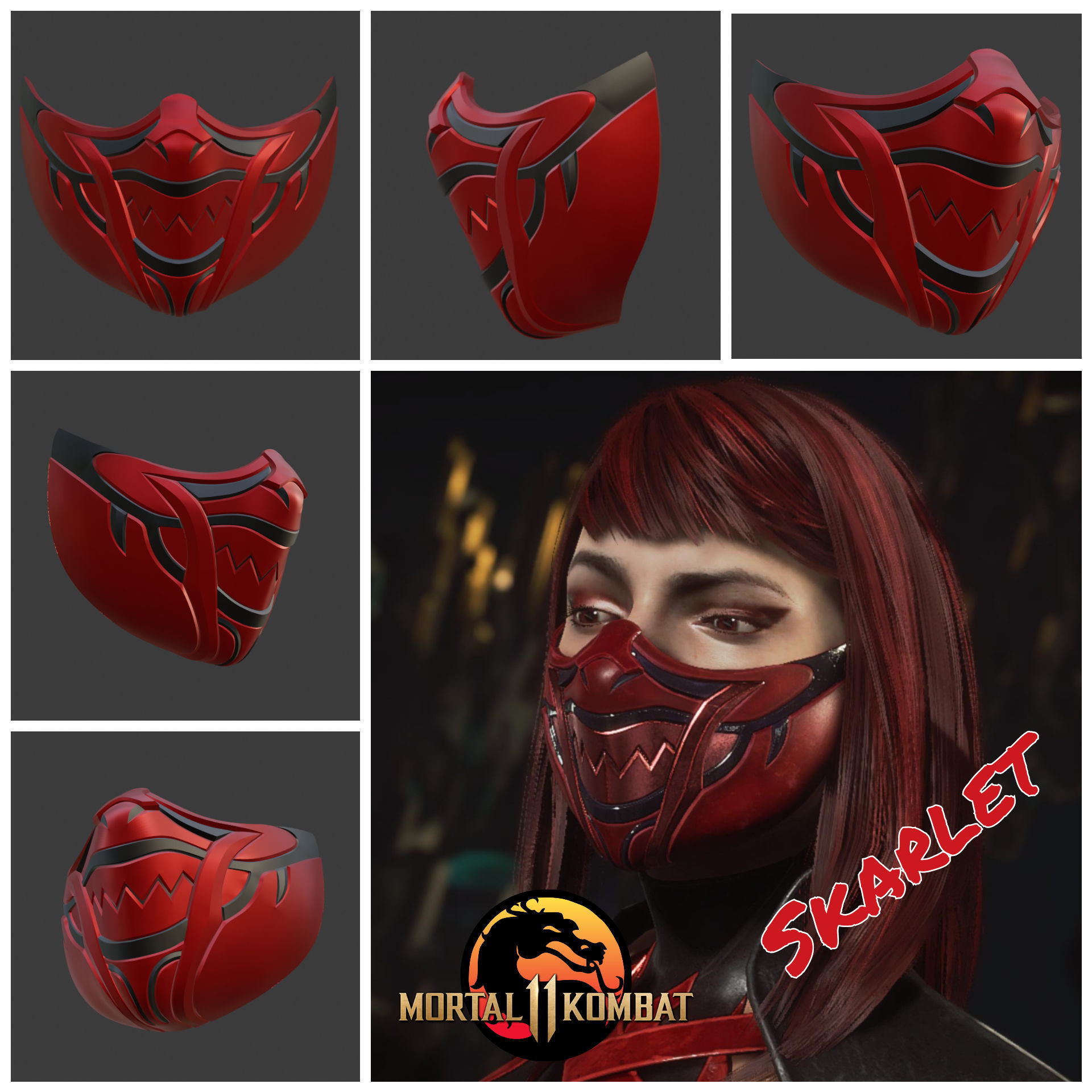 Skarlet mask from Mortal Kombat 11 - Red Priestess 3D model 3D ...