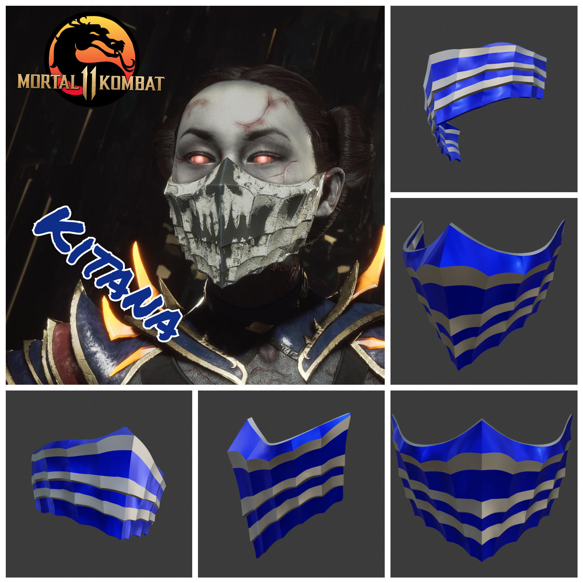 Kitana mask from Mortal Kombat 11 - Outworld Qeen 3D model 3D printable ...