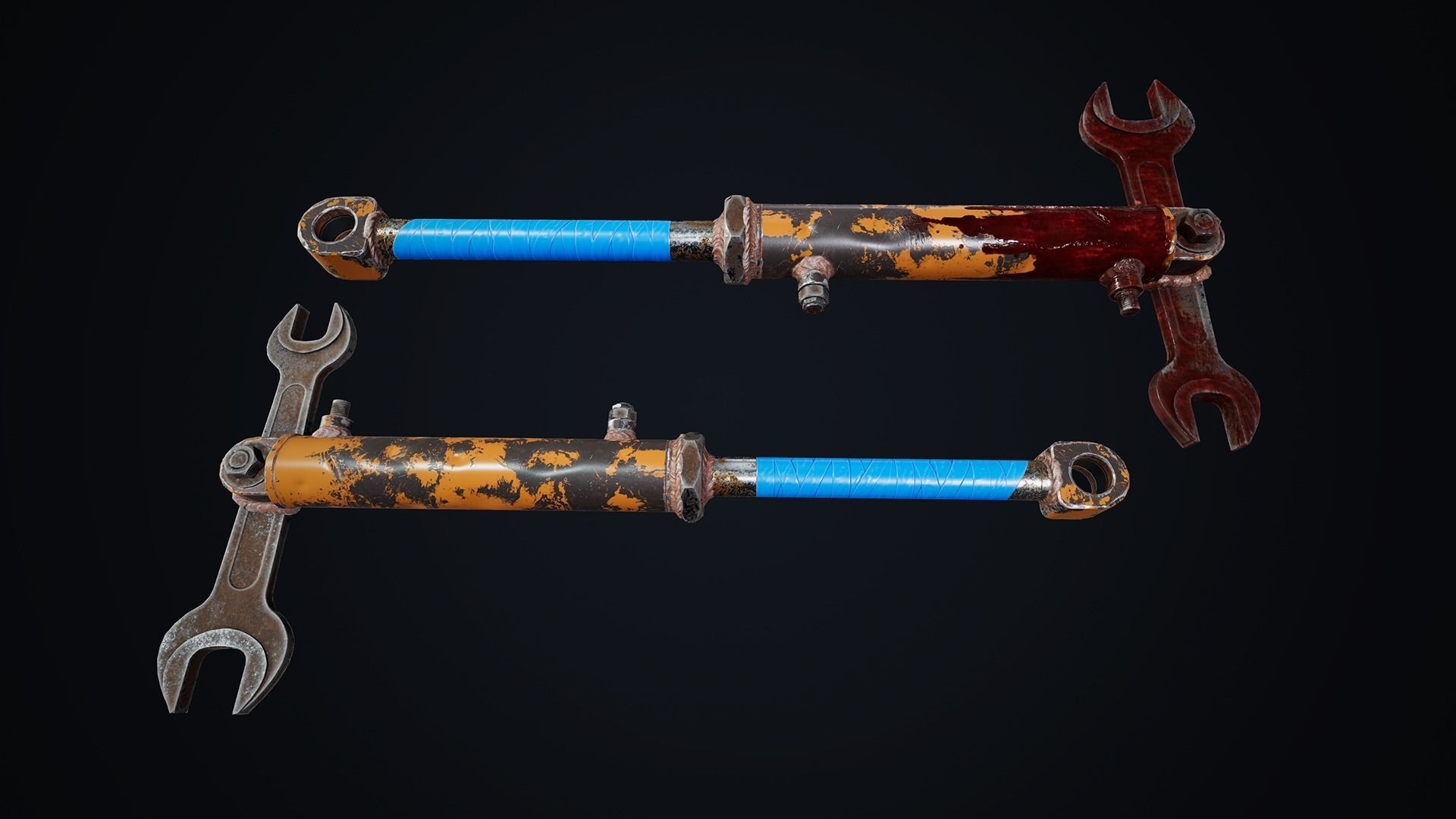 3D model Post Apocalyptic Melee Weapon Hydraulic VR / AR / low-poly ...