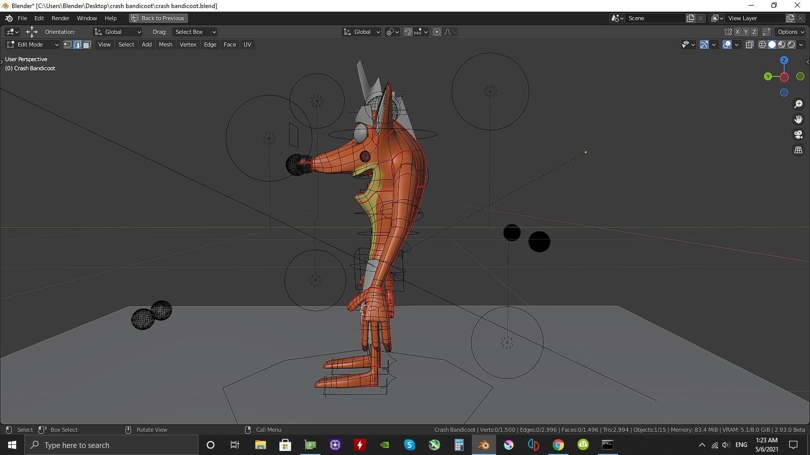 3D model Crash Bandicoot Rigged in Blender VR / AR / low-poly | CGTrader