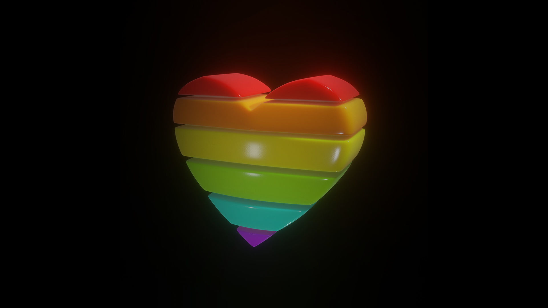 Rainbow Heart Minimal 80s Rows 3D model | CGTrader