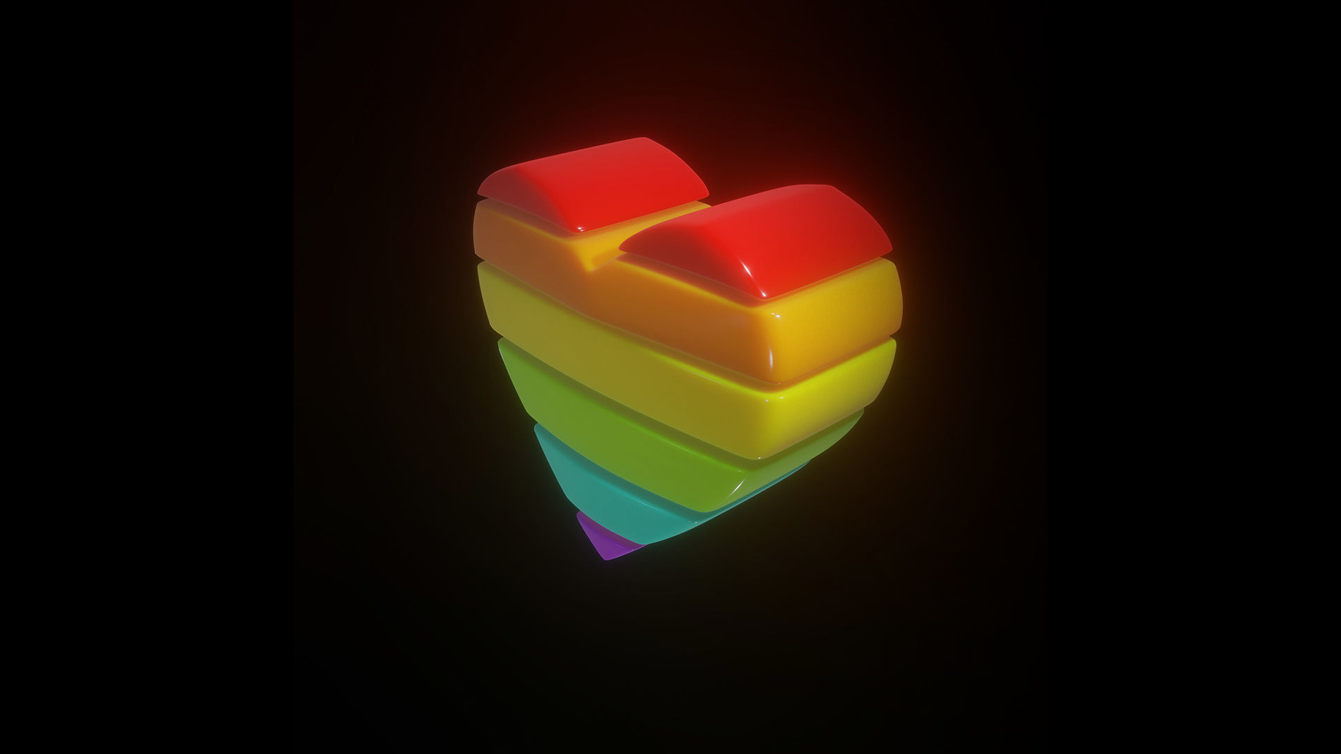 Rainbow Heart Minimal 80s Rows 3D model | CGTrader