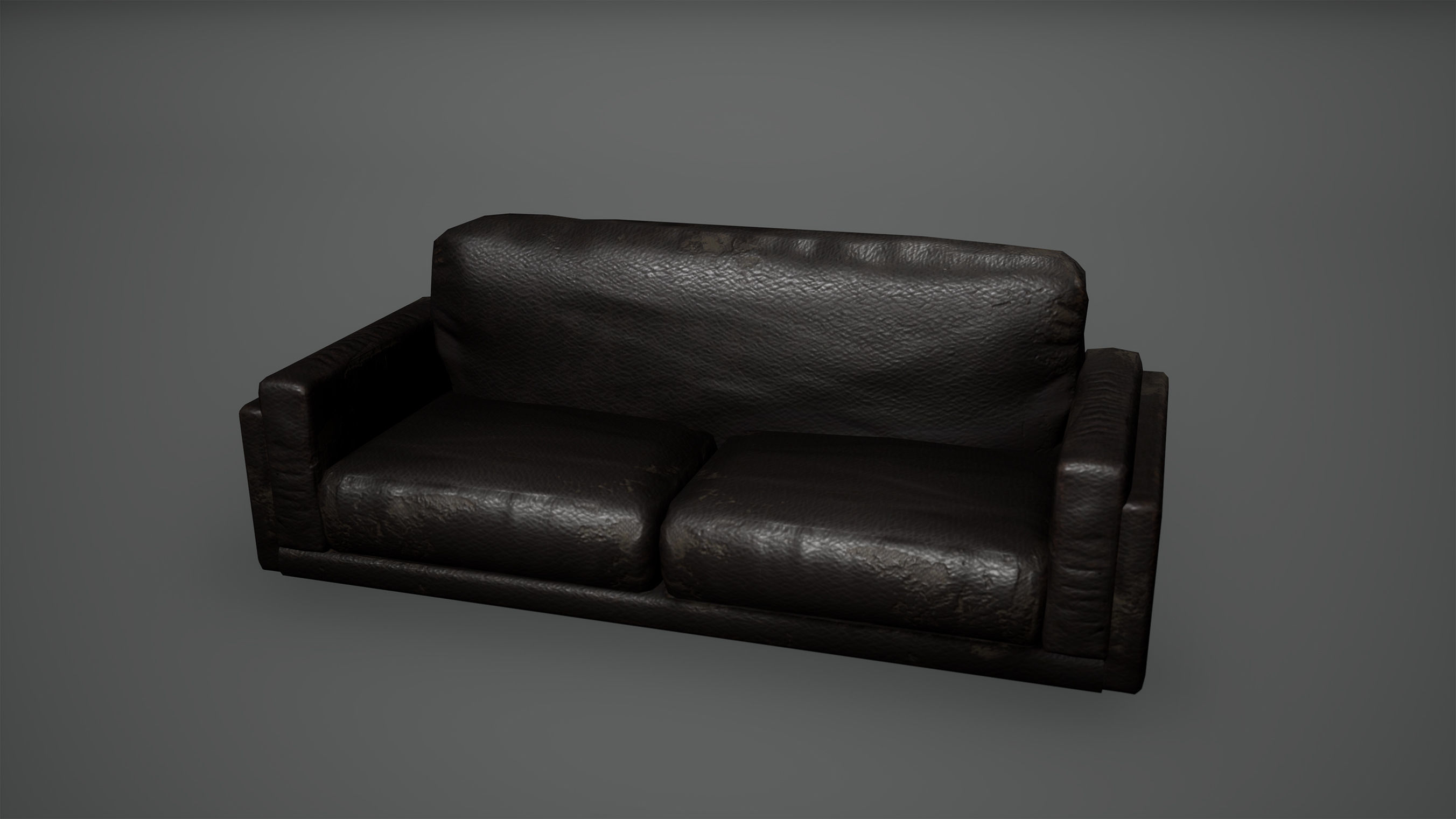 3D model Cyberpunk Leather Sofa Set Low Poly Game Ready VR / AR / low ...