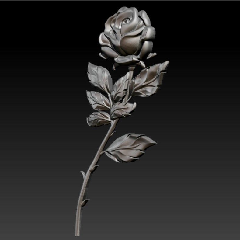 lonely rose 3D model 3D printable | CGTrader