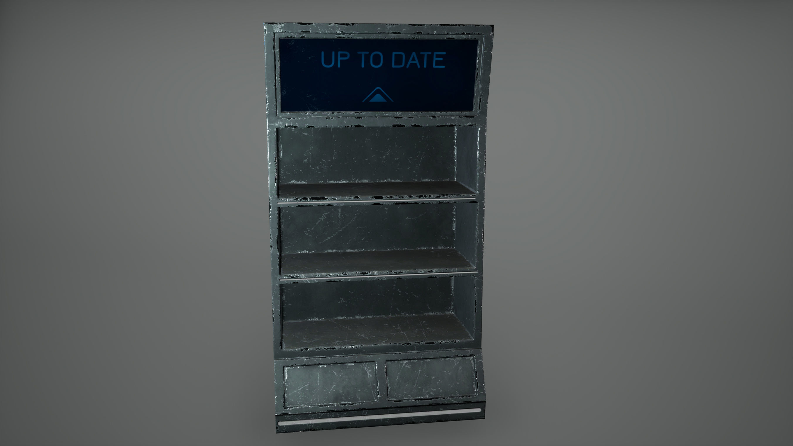 3D model Cyberpunk Book Shelf Shelves Chair Low Poly Game Ready VR / AR ...