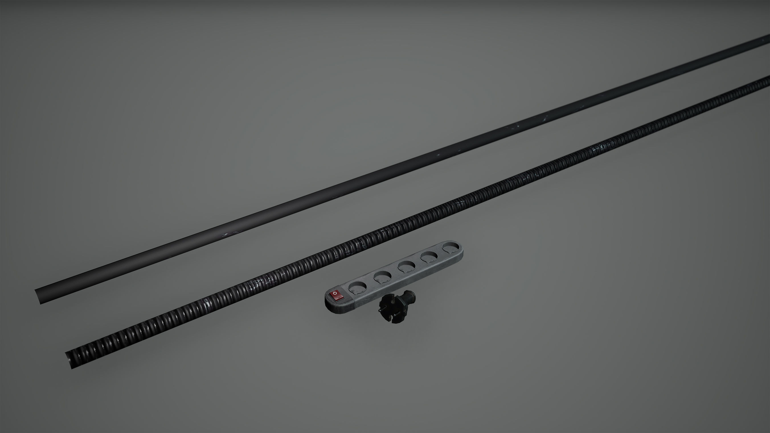 3D model Cyberpunk Cable Outlet Socket Set Low Poly Game Ready VR / AR ...