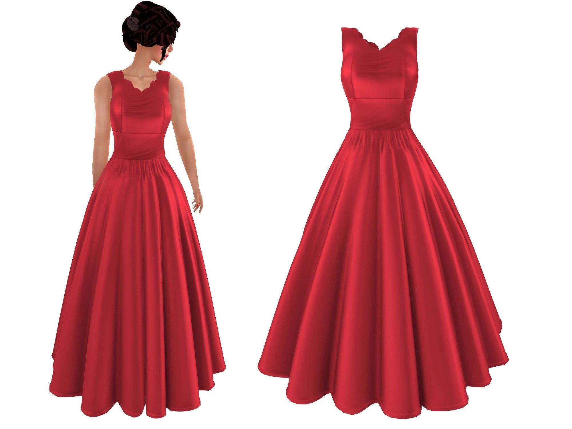 3D model Scarlet Overkill Red Dress VR / AR / low-poly | CGTrader