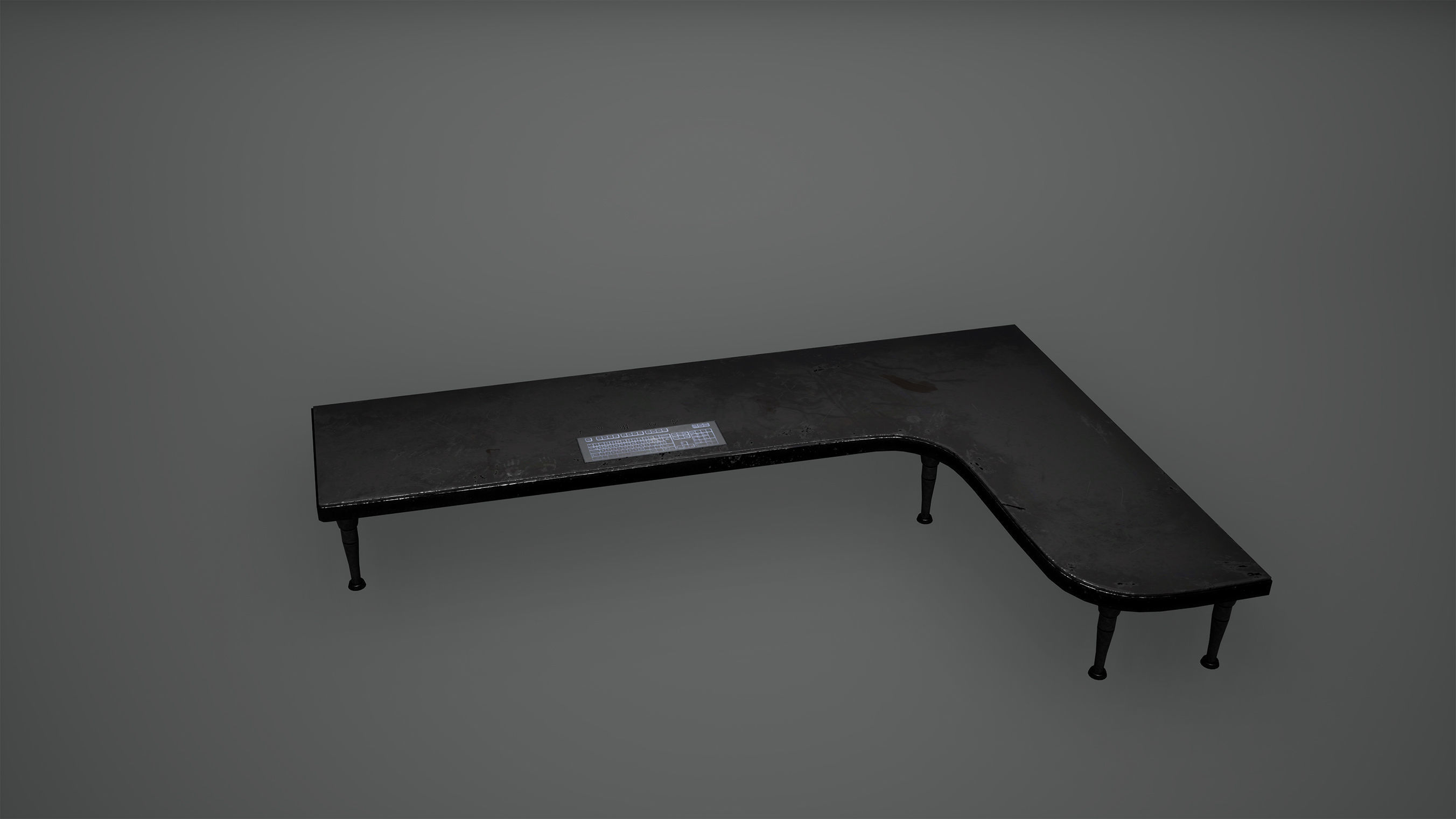 3D model Cyberpunk Sci fi Tables Set Low Poly Game Ready VR / AR / low ...