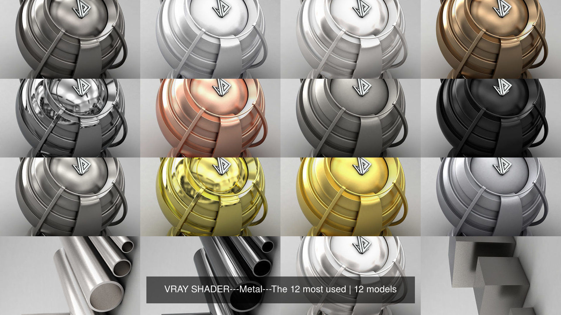 VRAY SHADER---Metal---The 12 most used 3D Model Collection | CGTrader