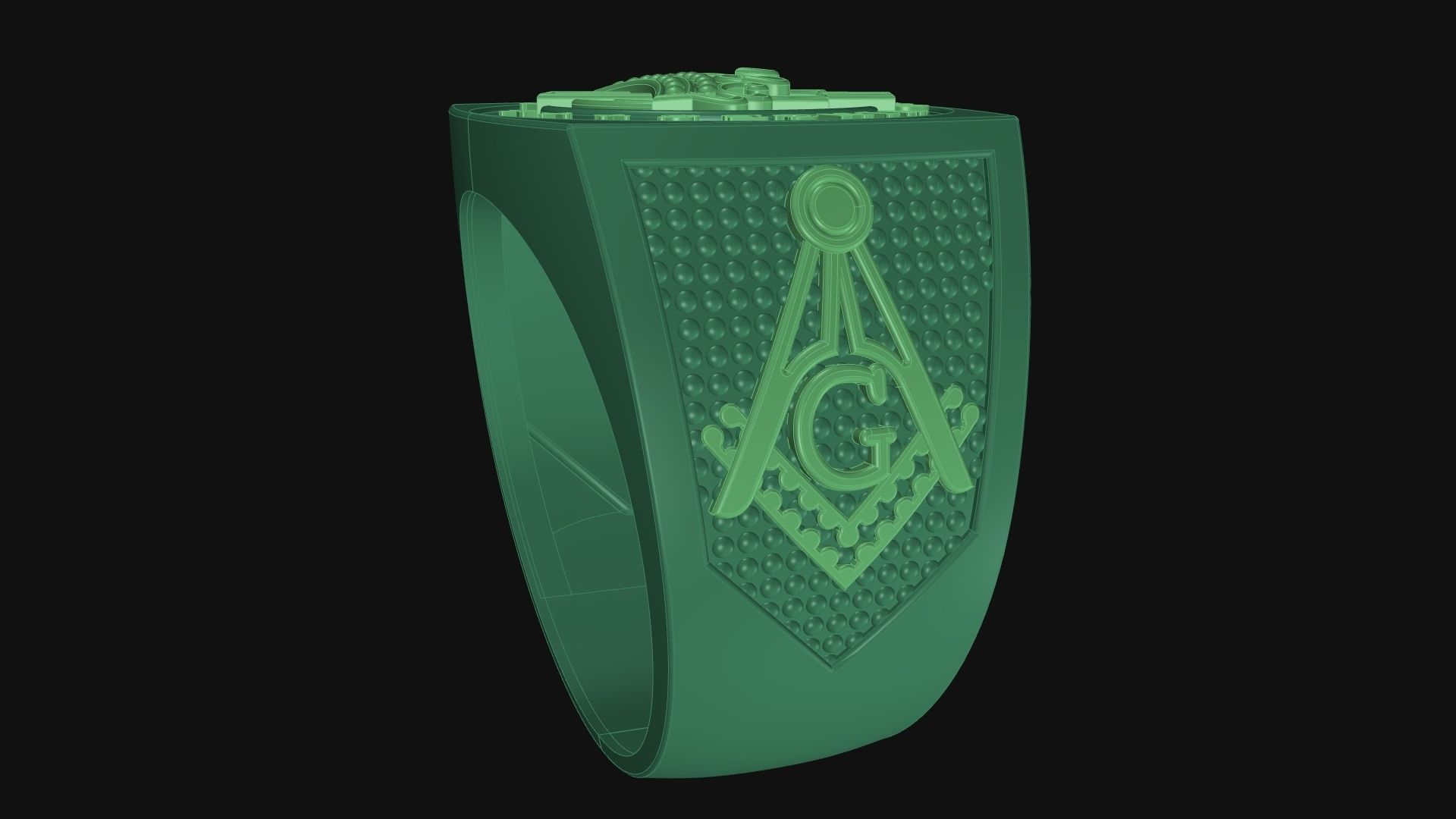 Gold Freemason Ring For Men 3D model 3D printable | CGTrader