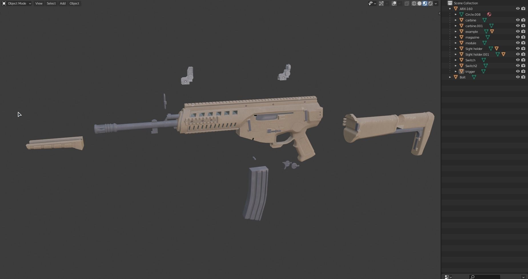 3D model Beretta ARX-160 assault rifle VR / AR / low-poly | CGTrader