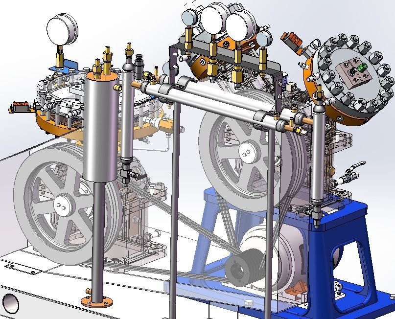 Large ship diaphragm compressor 3D model | CGTrader