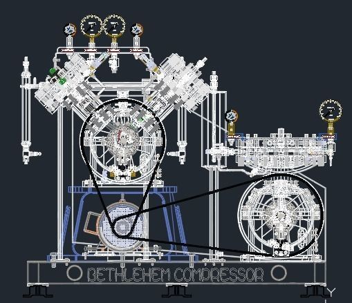 Large ship diaphragm compressor 3D model | CGTrader