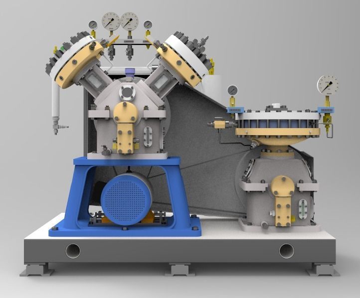 Large ship diaphragm compressor 3D model | CGTrader