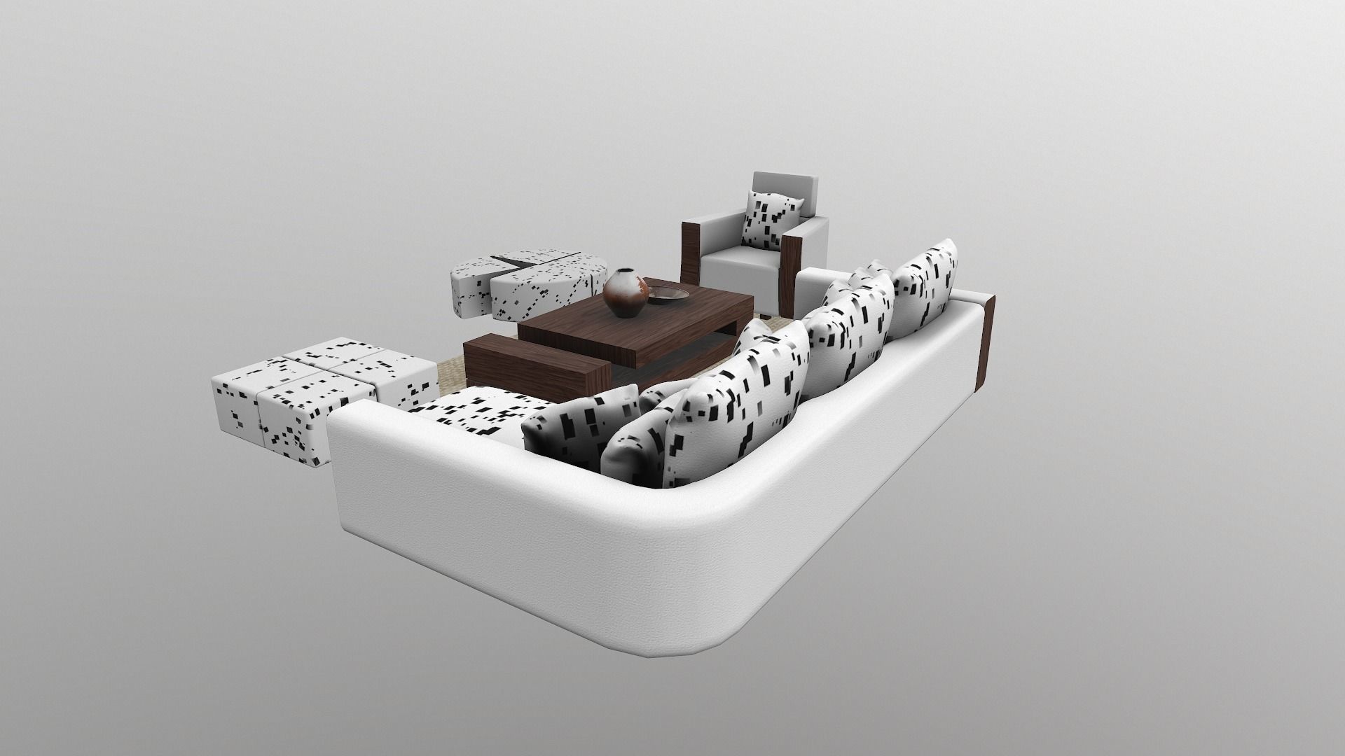 Sofa Set living room with furniture 3D model | CGTrader