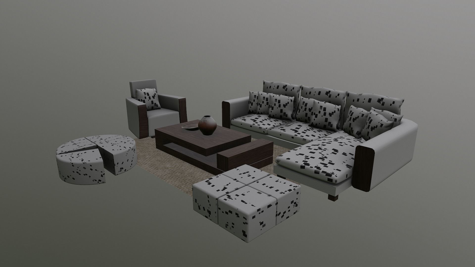 Sofa Set living room with furniture 3D model | CGTrader
