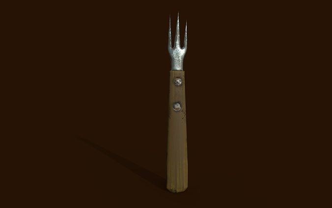 3D model Rusty Food Fork and Wood - GameReady VR / AR / low-poly | CGTrader