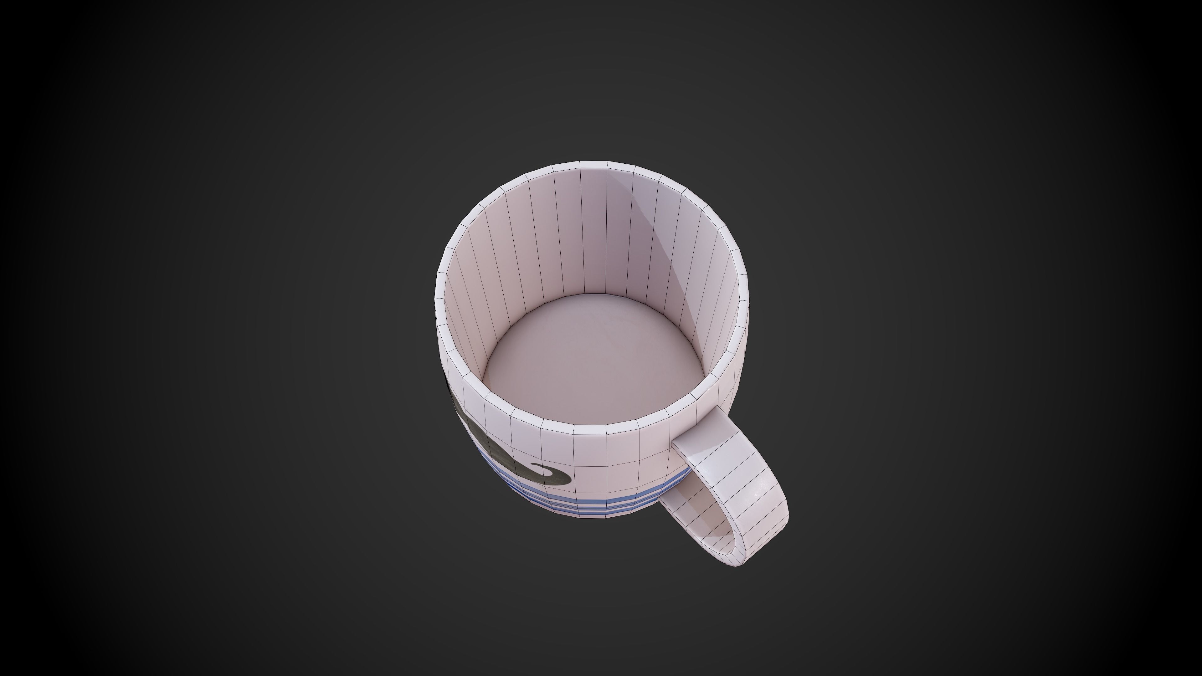 3D model Stylized Cup With Moustache And Stripes VR / AR / low-poly ...