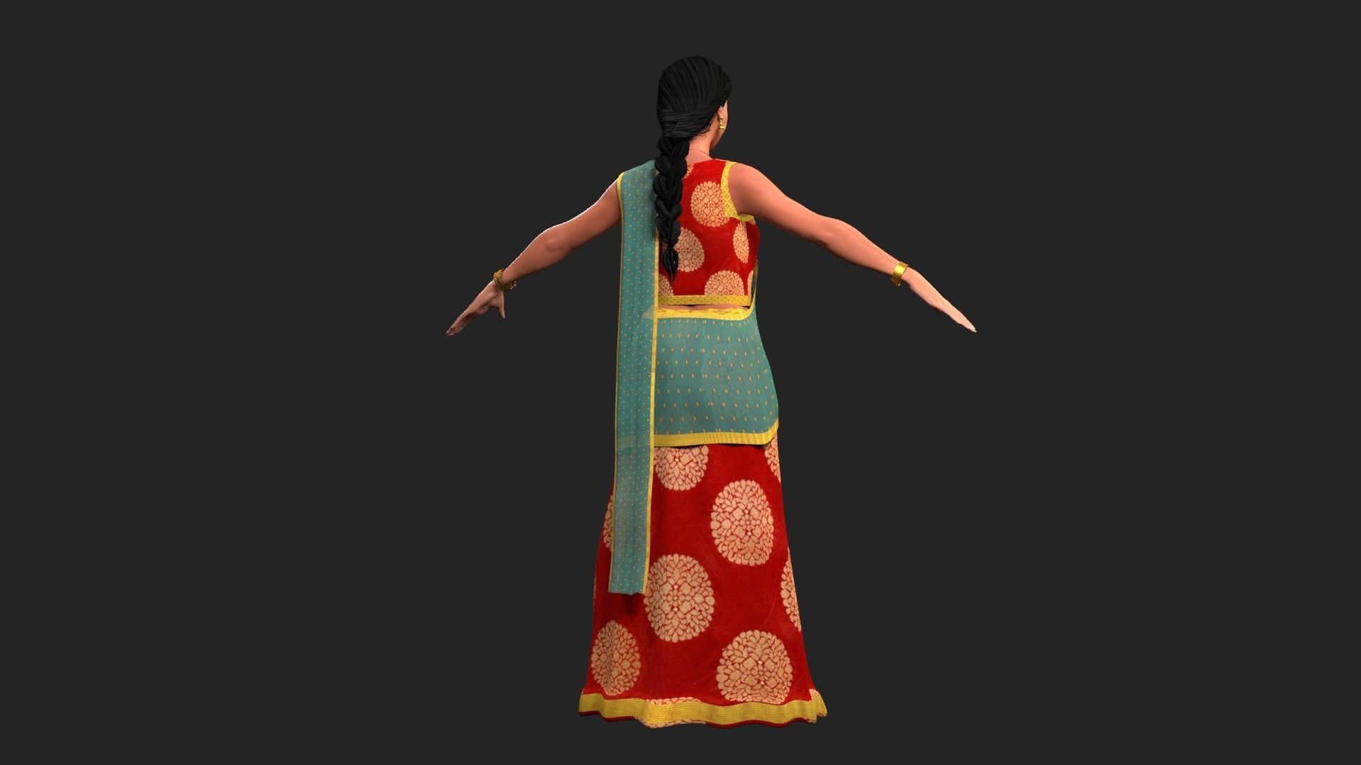 Indian Girl-Meena 3D model rigged | CGTrader