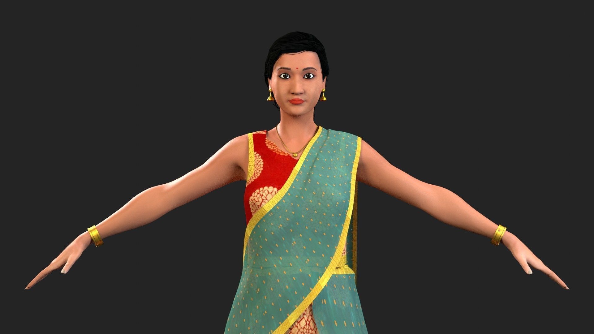 Indian Girl-Meena 3D model rigged | CGTrader