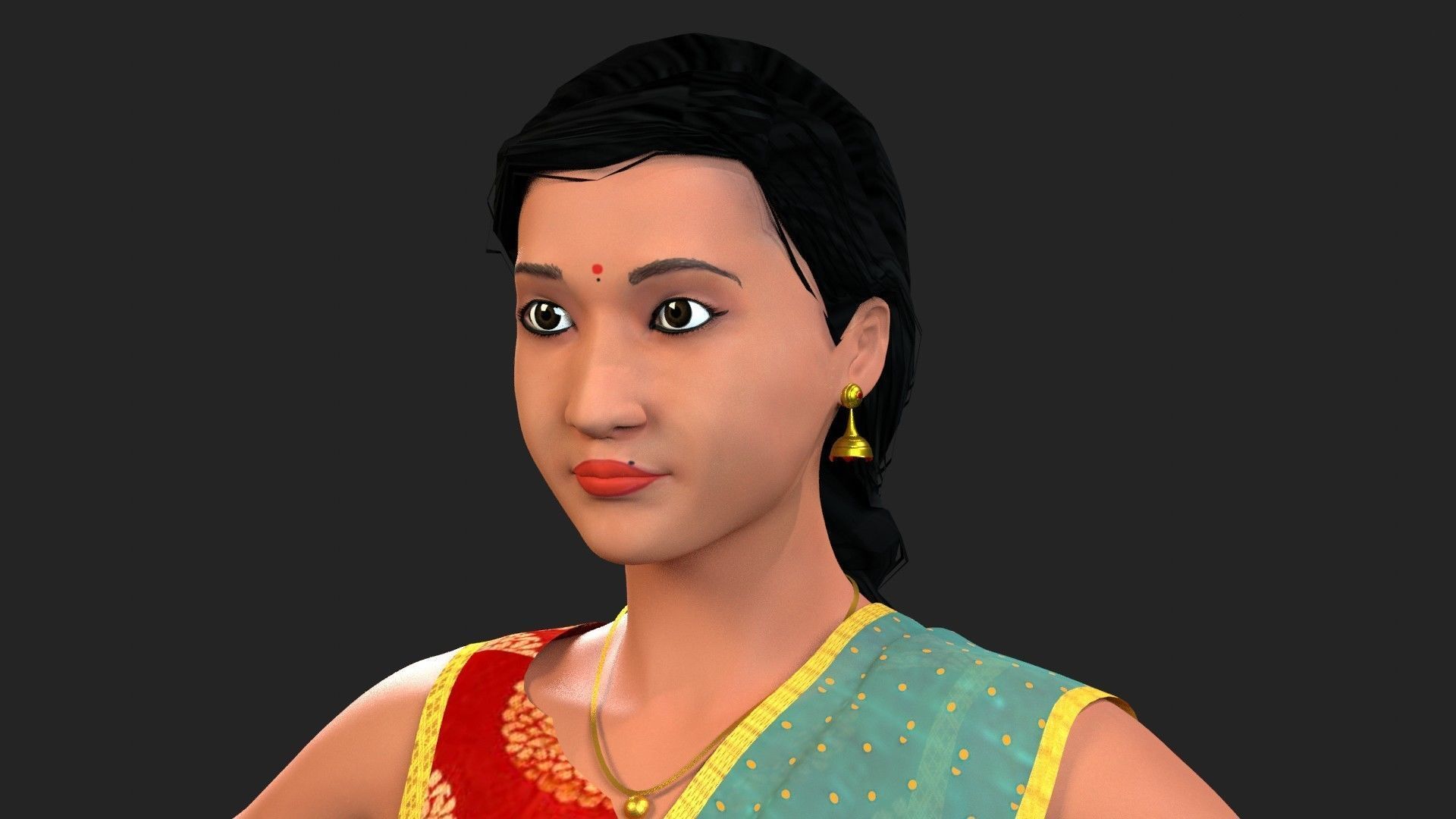 Indian Girl-Meena 3D model rigged | CGTrader