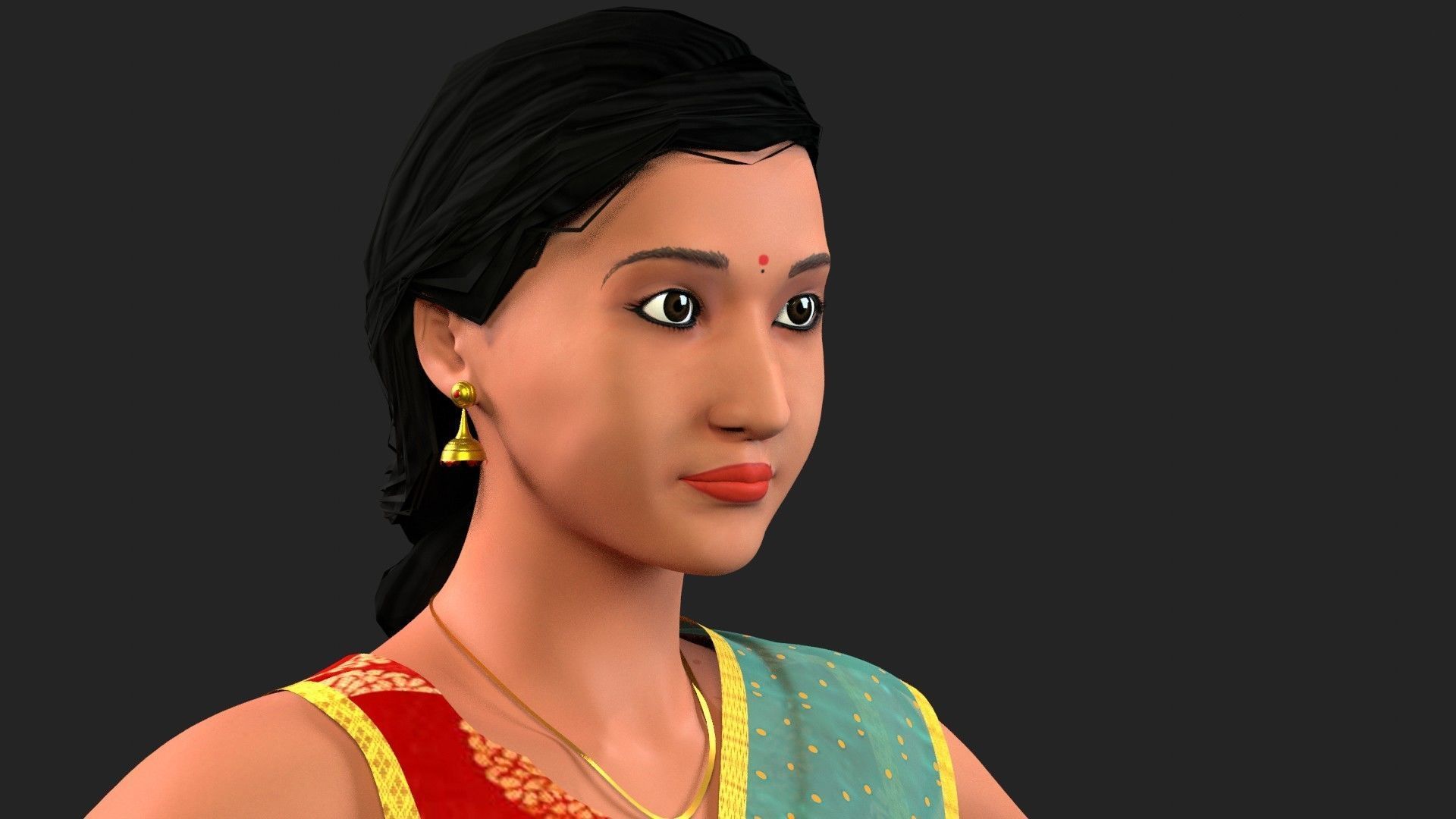 Indian Girl-Meena 3D model rigged | CGTrader