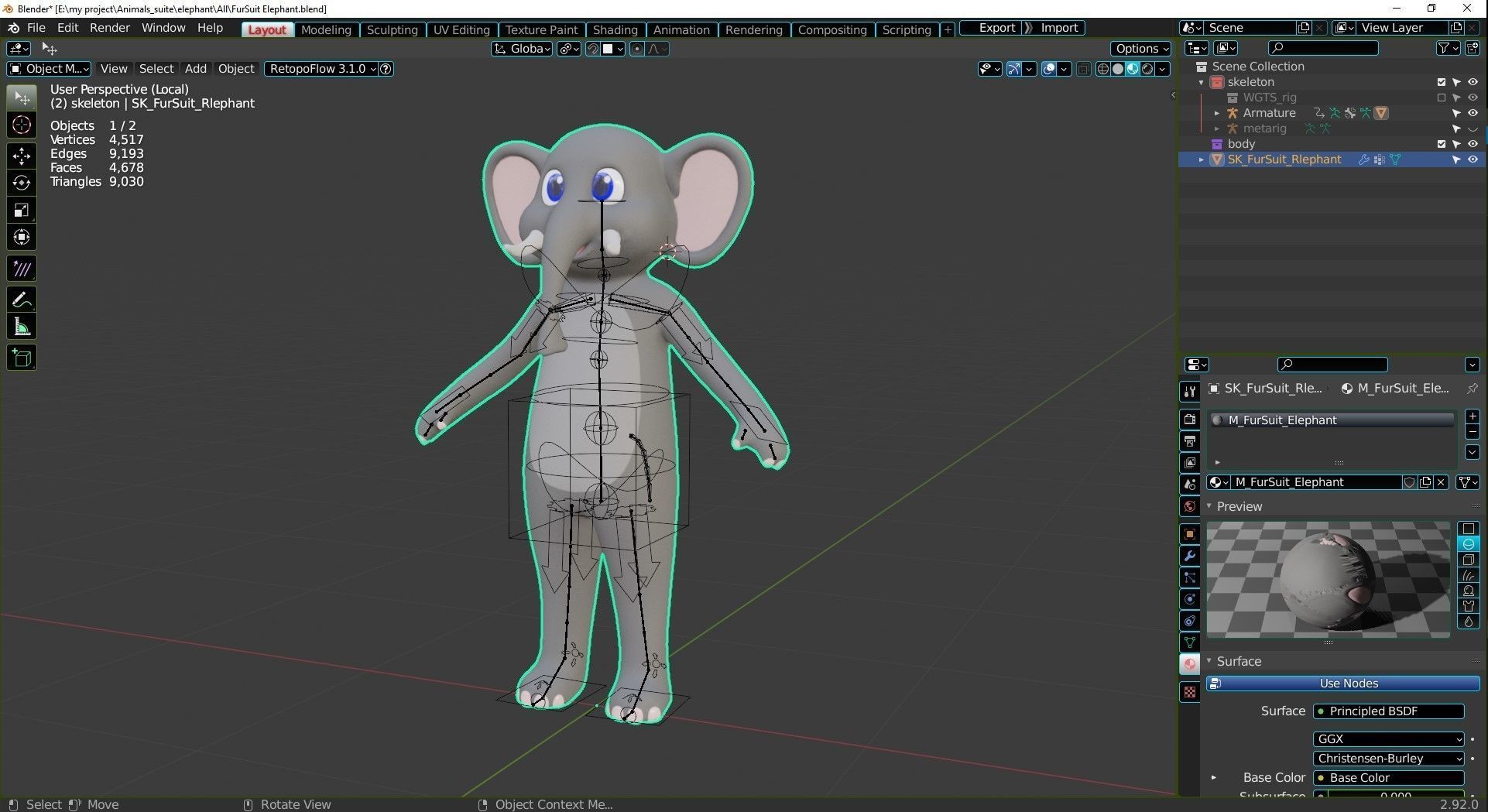 3D model FurSuit Elephant VR / AR / low-poly | CGTrader