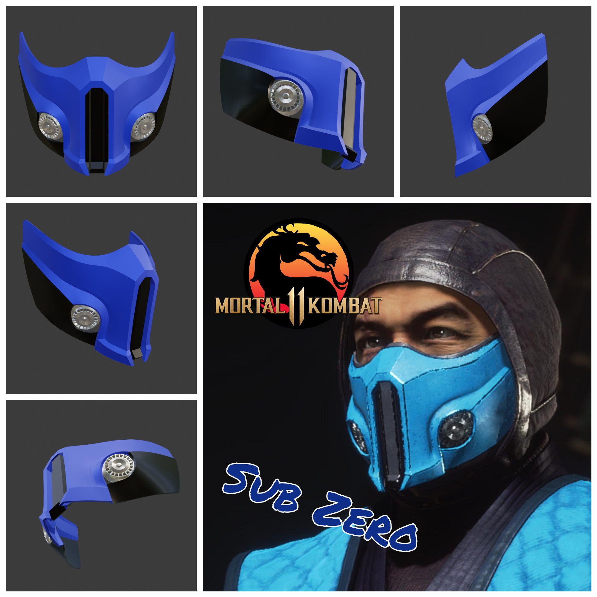 Sub Zero mask from Mortal Kombat 11 - Cryomant Warrior 3D model 3D ...
