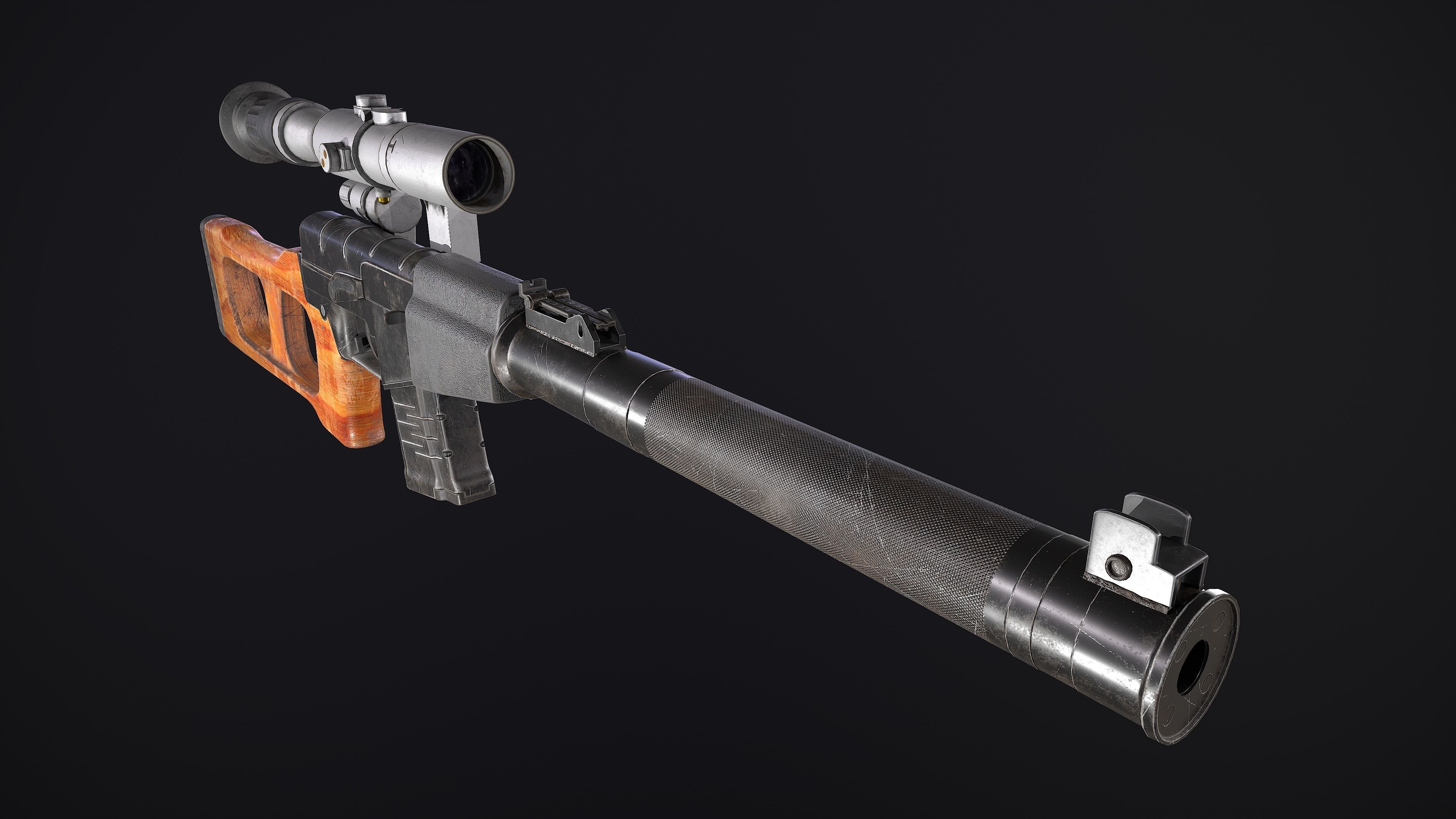 3D model Russian USSR sniper rifle VSS Vintorez VR / AR / low-poly ...