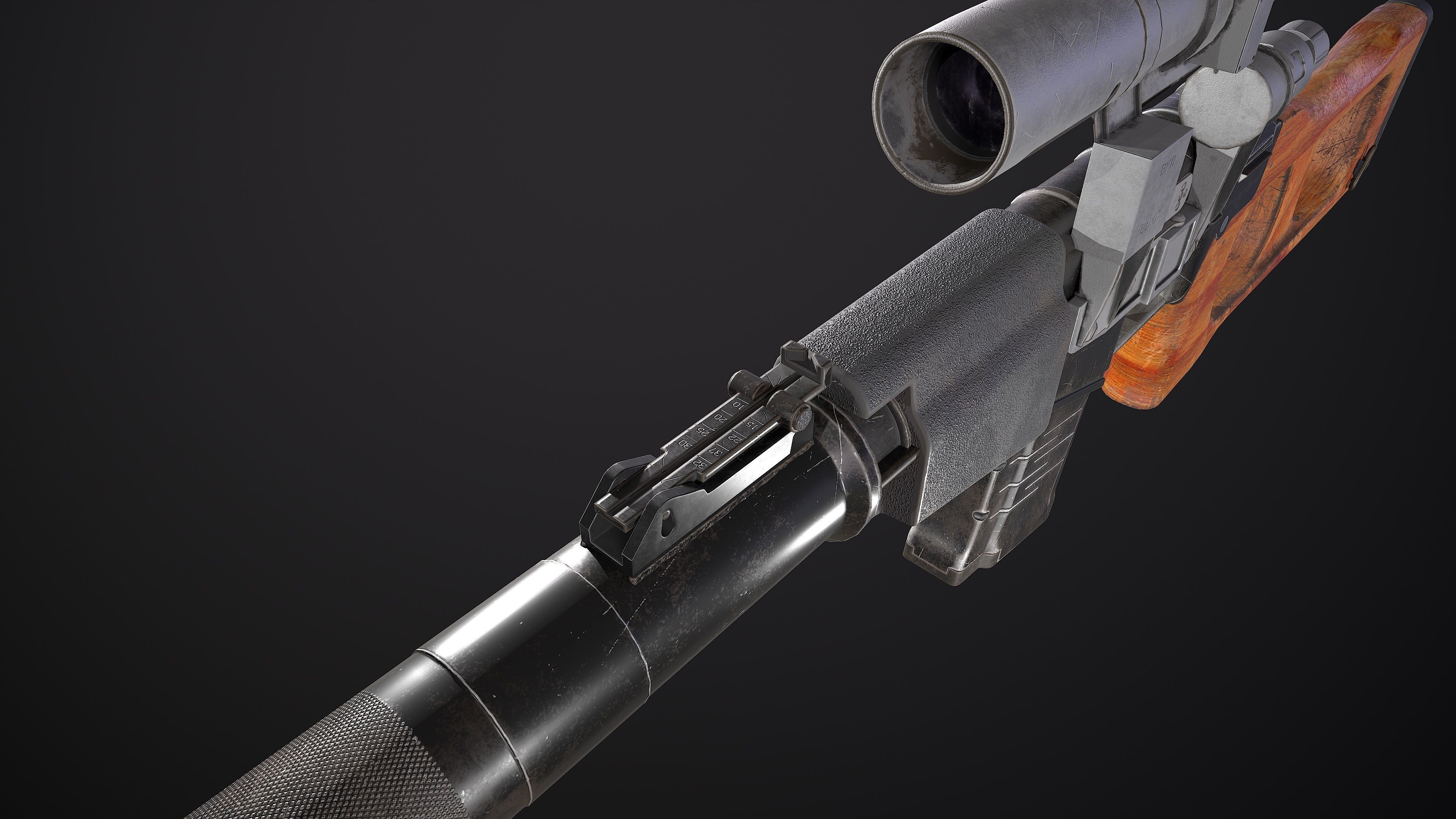 3D model Russian USSR sniper rifle VSS Vintorez VR / AR / low-poly ...