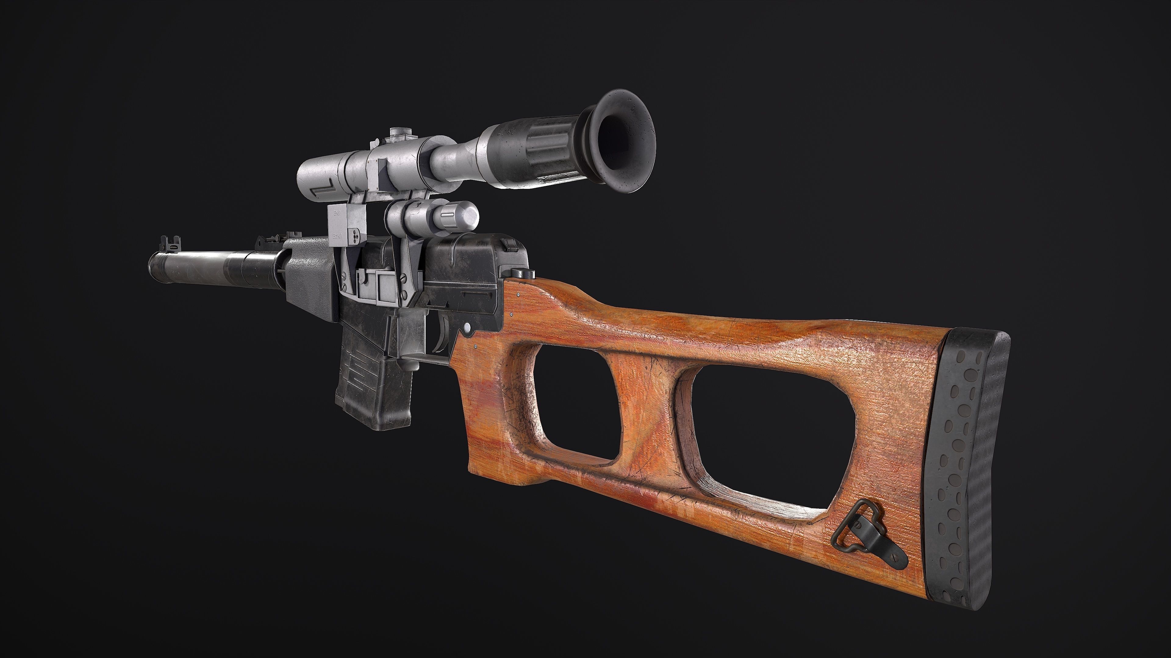 3D model Russian USSR sniper rifle VSS Vintorez VR / AR / low-poly ...