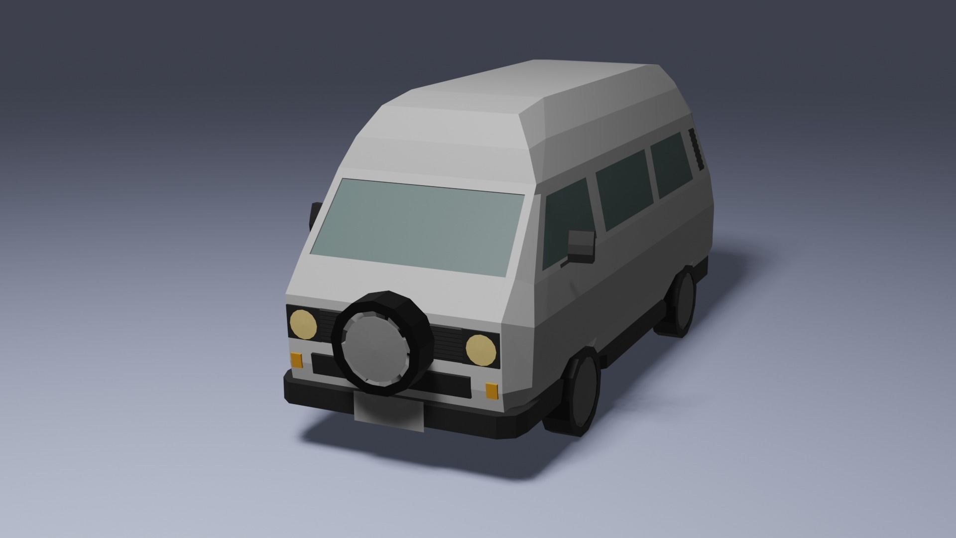 3D model Low-Poly VW Transporter T3 Bus 3D model VR / AR / low-poly ...