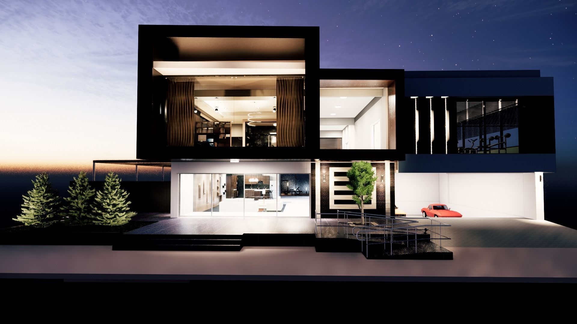 NATIVE REVIT MODERN HOUSE 3D model | CGTrader