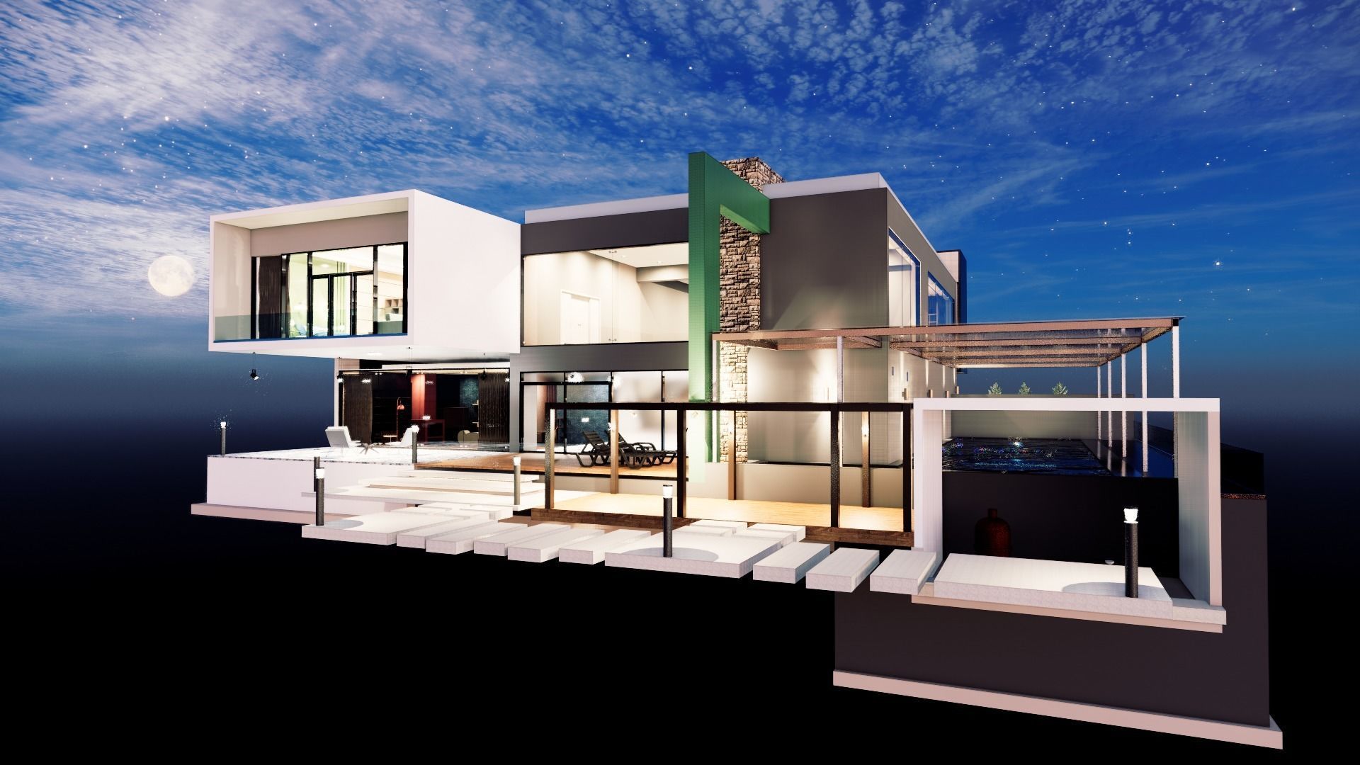 NATIVE REVIT MODERN HOUSE 3D model | CGTrader